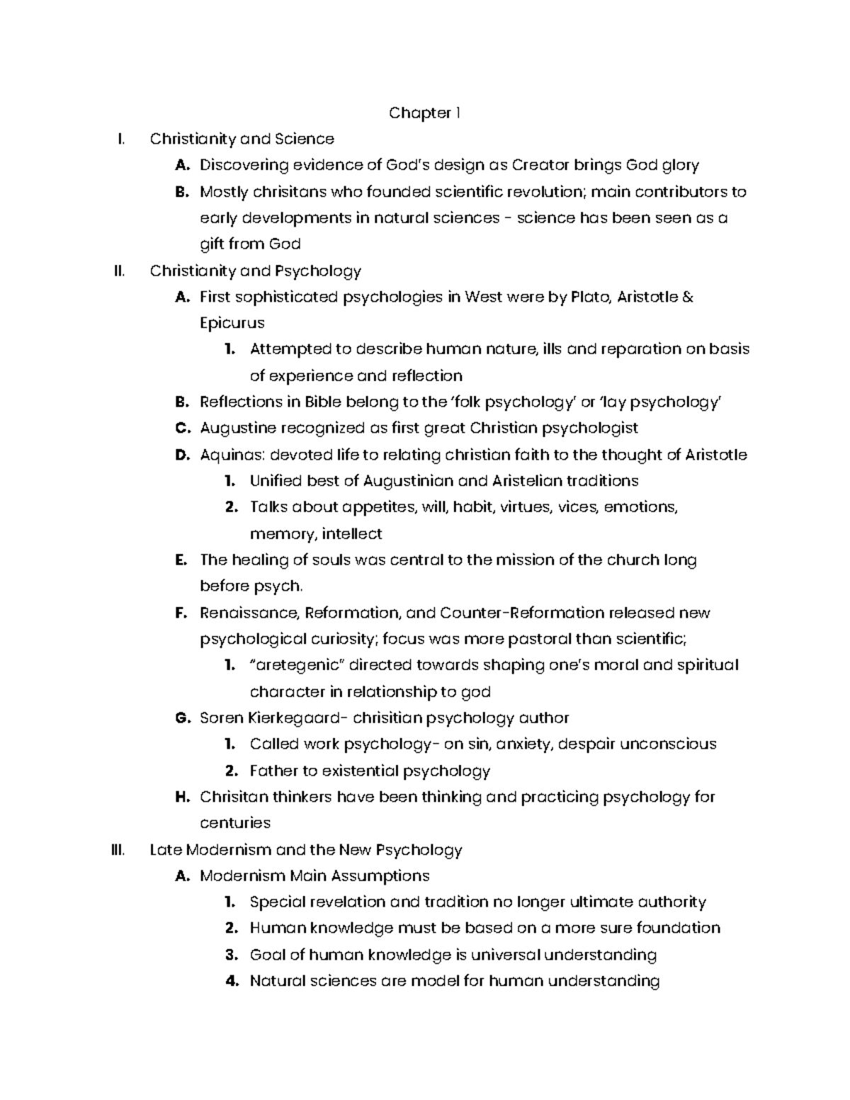 Five Views Textbook Notes - Chapter 1 I. Christianity and Science A ...