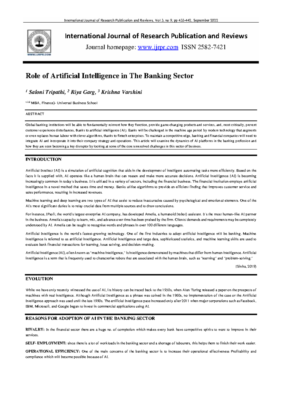 Ijrpr 6922 - International Journal of Research Publication and Reviews ...