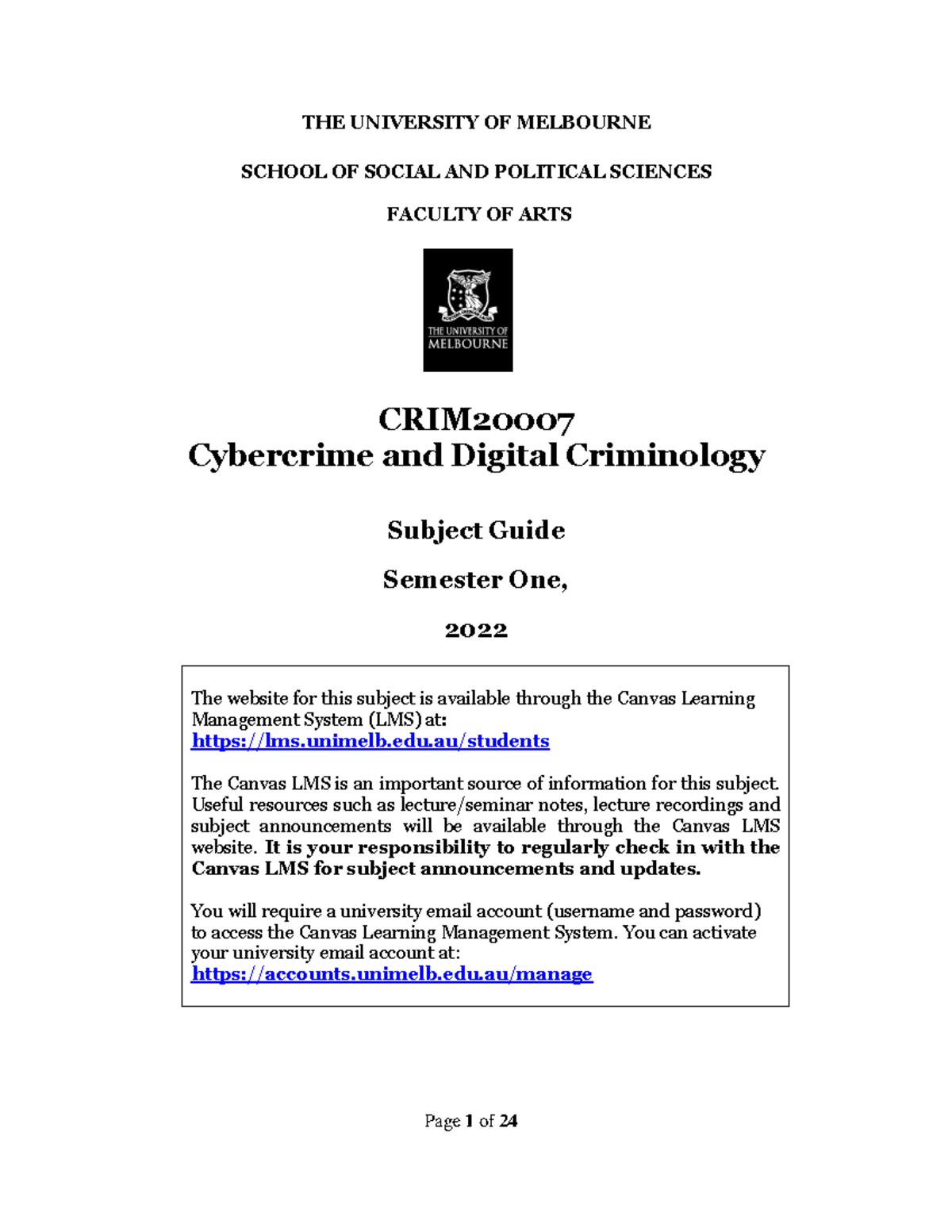 Cybercrime and Digital Criminology Subject Guide 2022 - THE UNIVERSITY ...
