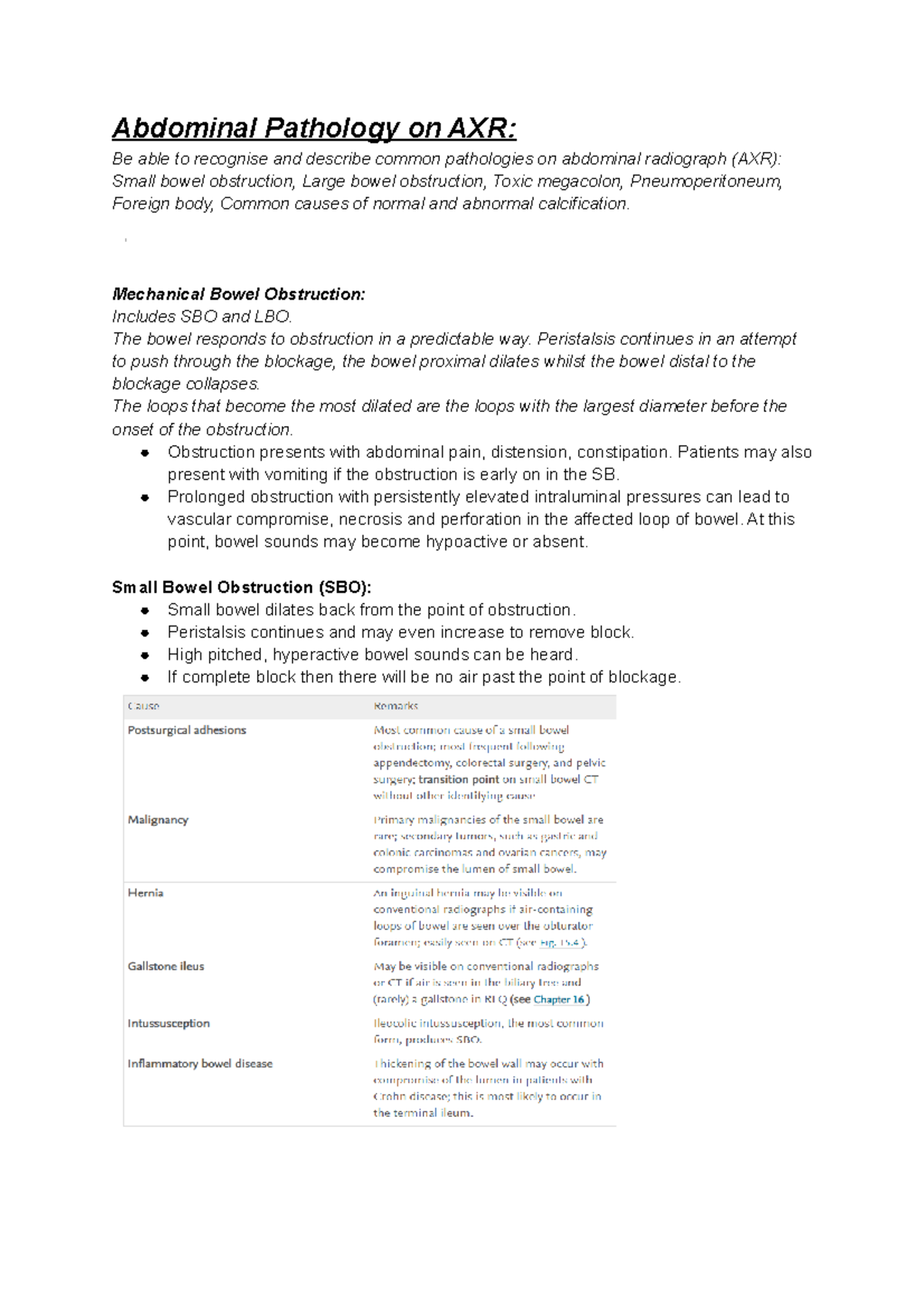 Abdominal Pathology on AXR - Mechanical Bowel Obstruction: Includes SBO ...