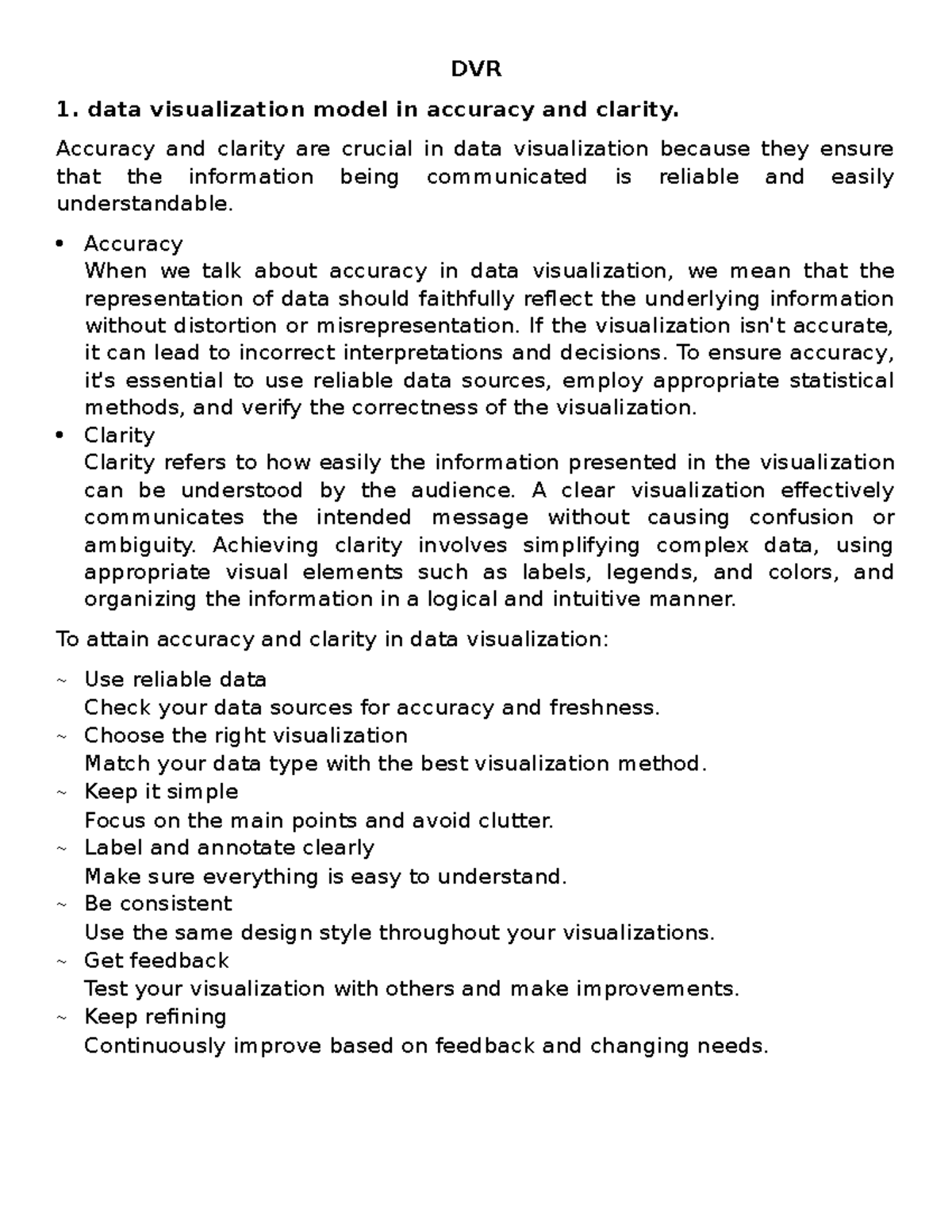 Dvr Et Summary Data Modelling And Visualisation Dvr Data Visualization Model In Accuracy And