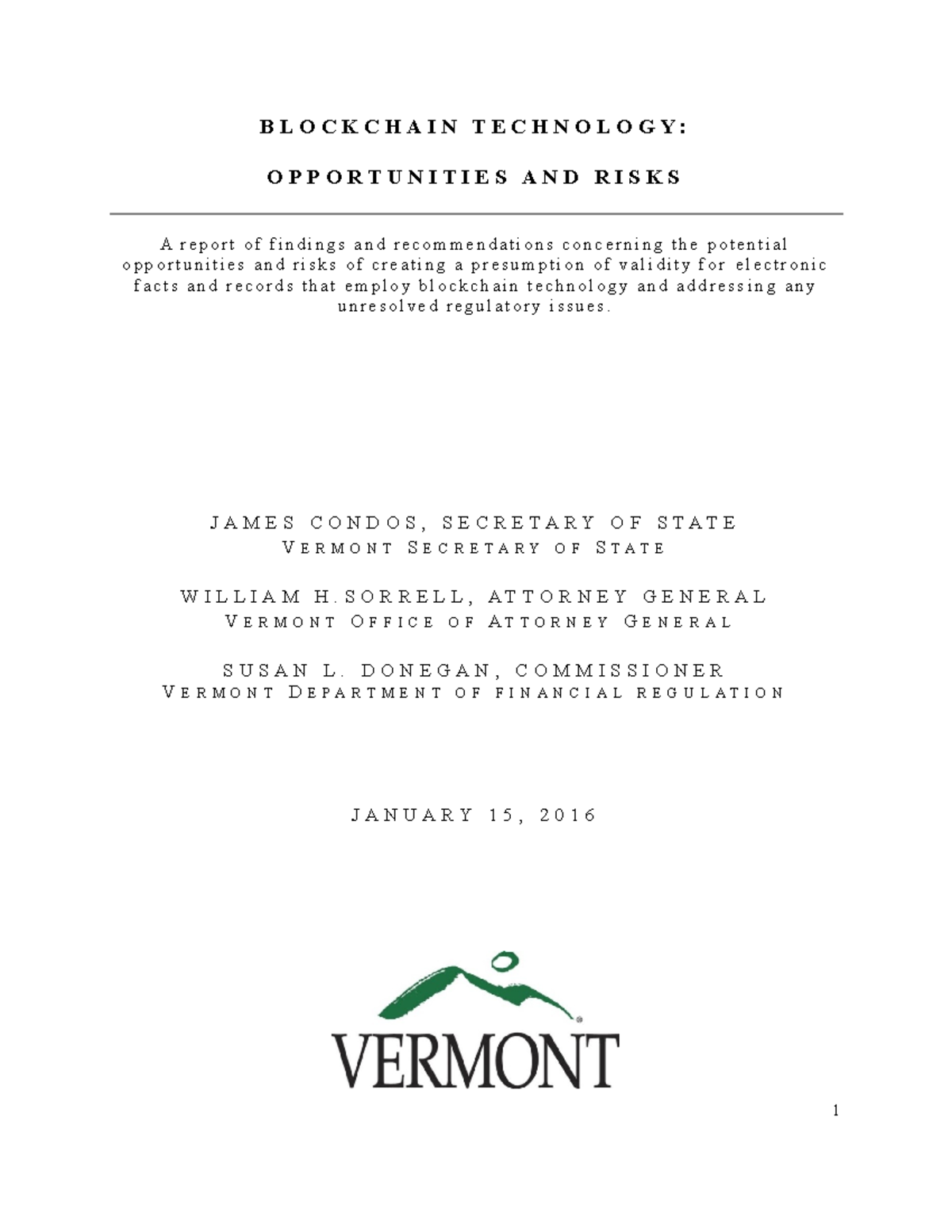 Blockchain technology report final - B L O C K C H A I N T E C H N O L ...