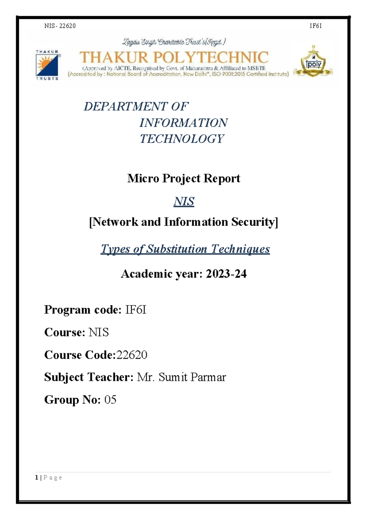 Nis mp - Summary Information technology - DEPARTMENT OF INFORMATION ...