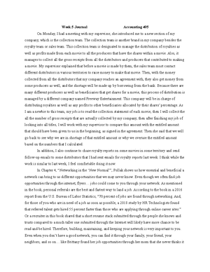 Week 7 Journal - Week 7 JournalACC 495 Everything that I did this week ...