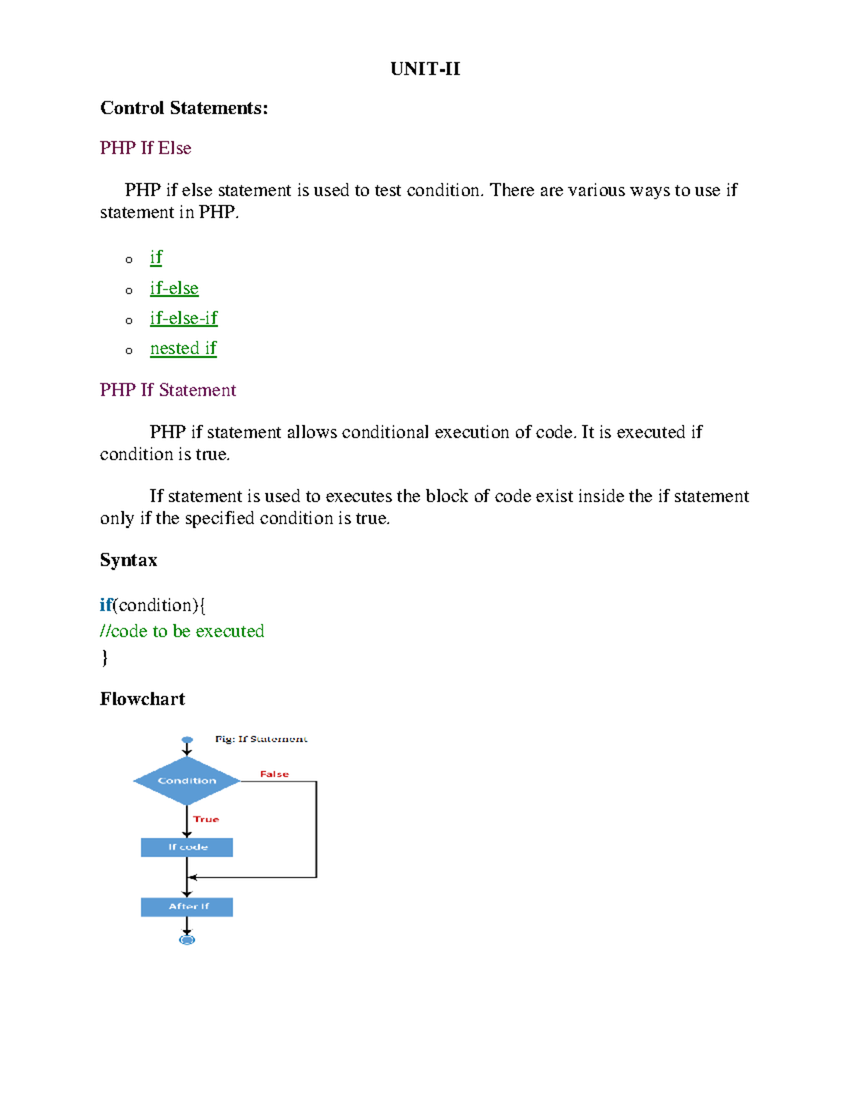 Practical 1 - UNIT-II Control Statements: PHP If Else PHP if else ...