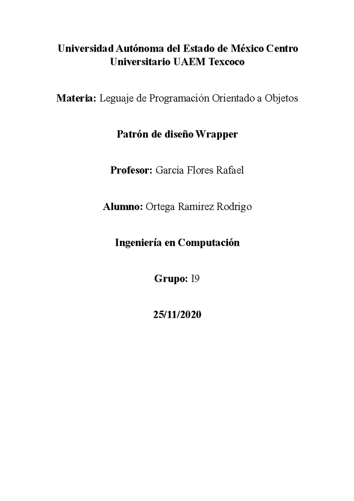 Patron de Diseño Wrapper- Lenguaje de Programación Orientado a Objetos ...