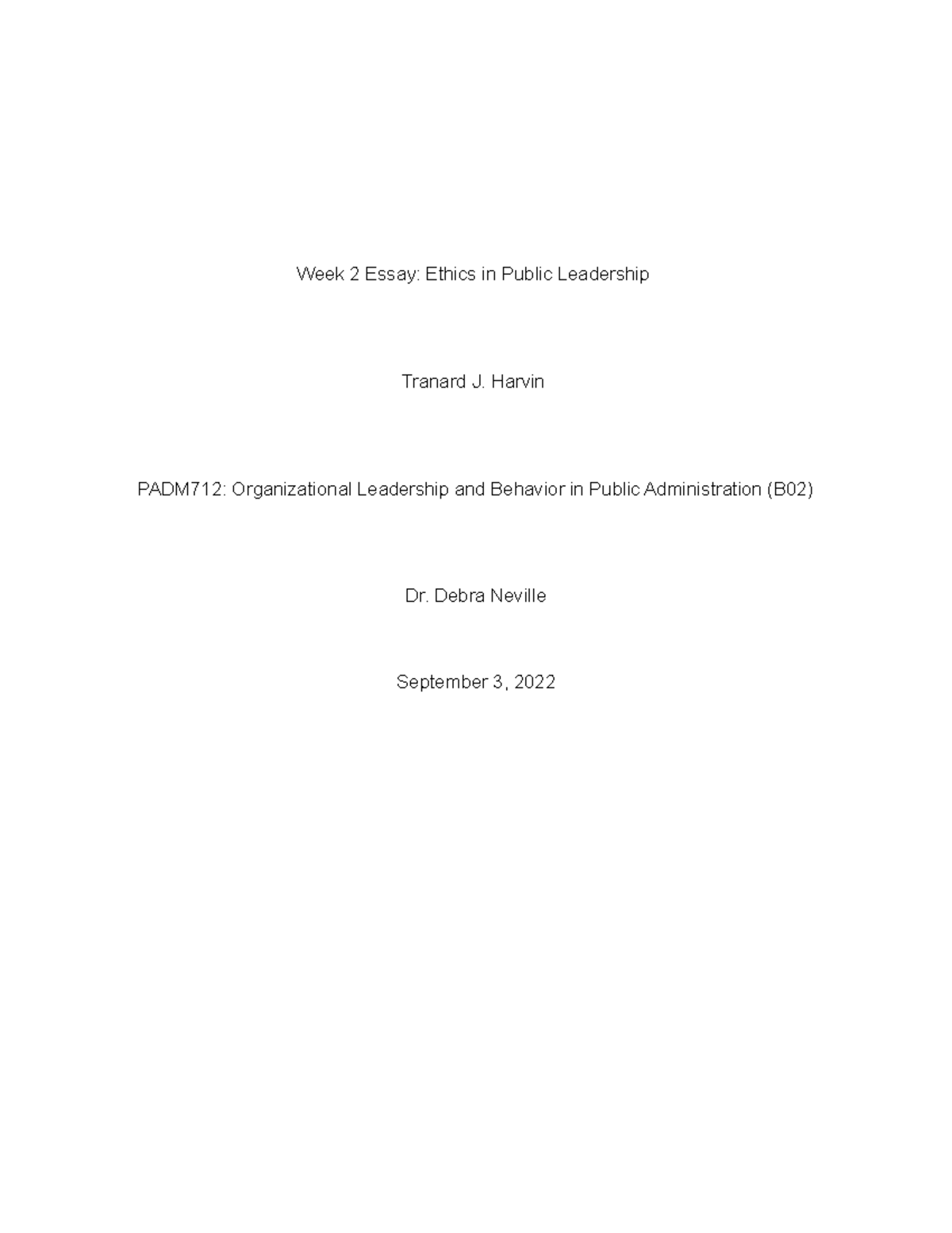 Ethics in Public Leadership - Studocu
