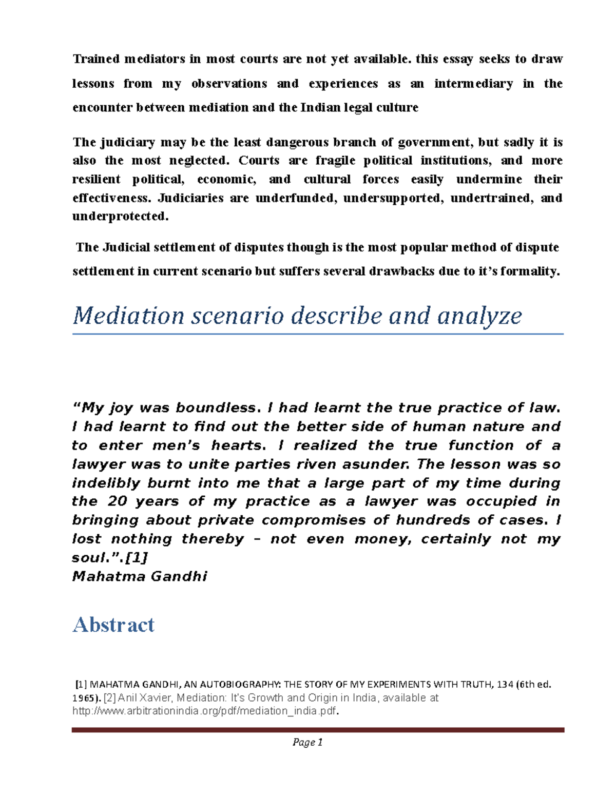 Mediation research paper by beenu - Trained mediators in most courts ...