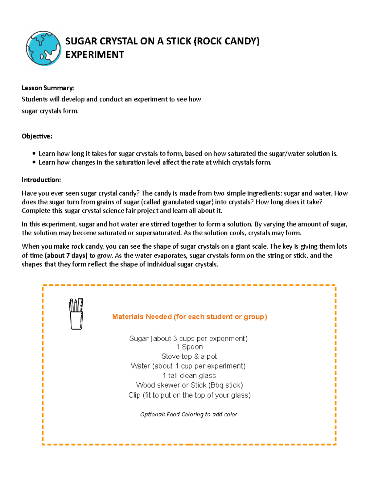 ROCK Candy Experiment - ANAPHY LAB - SUGAR CRYSTAL ON A STICK (ROCK ...