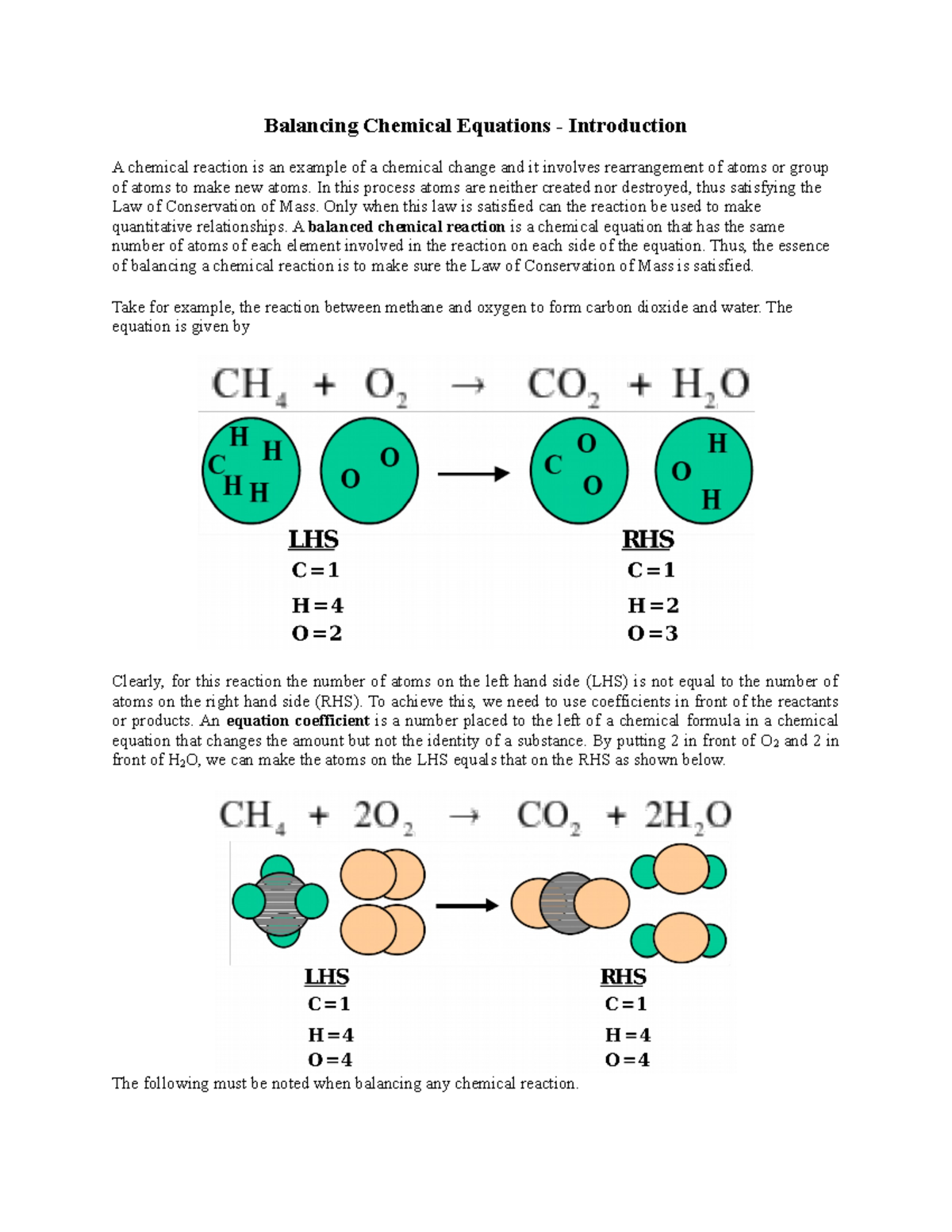 Module 5 Key for Balancing Equations - CHEM 1411 - LSC - Studocu