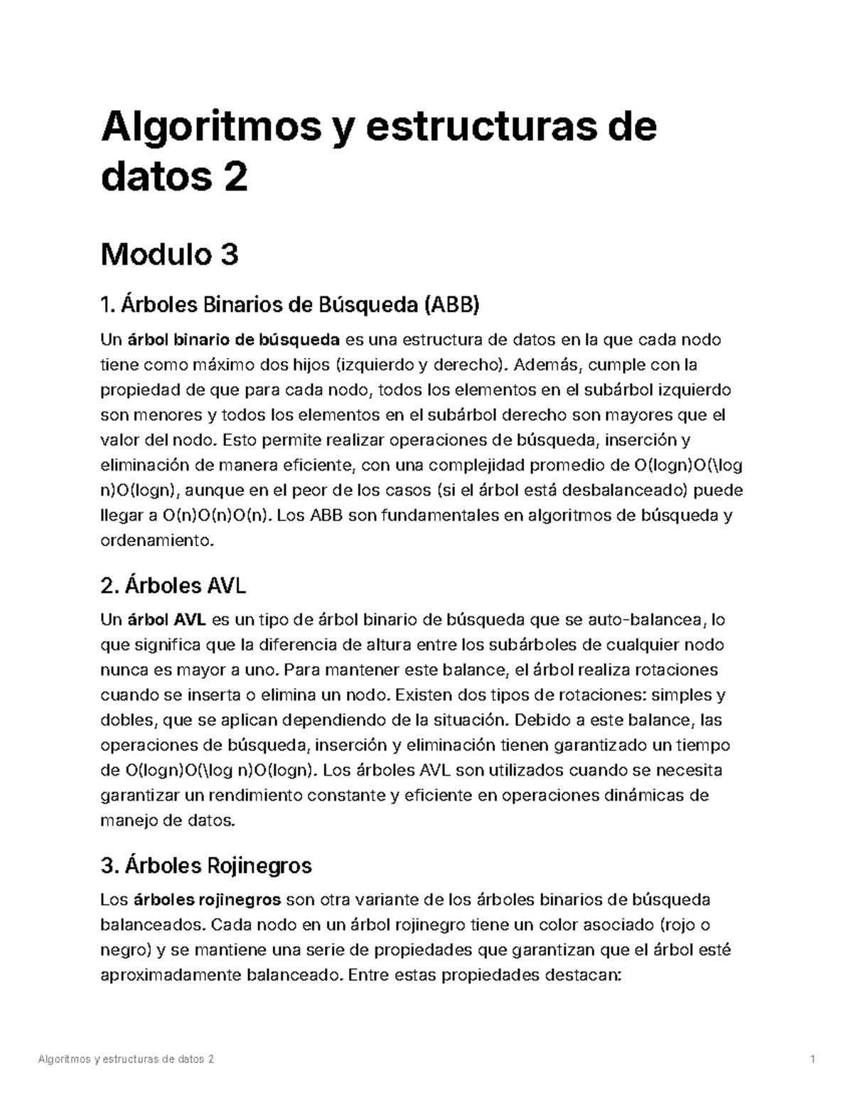 Algoritmos y estructuras de datos 2 Modulo 3 - Árboles Binarios de Búsqueda (ABB) Un árbol ...