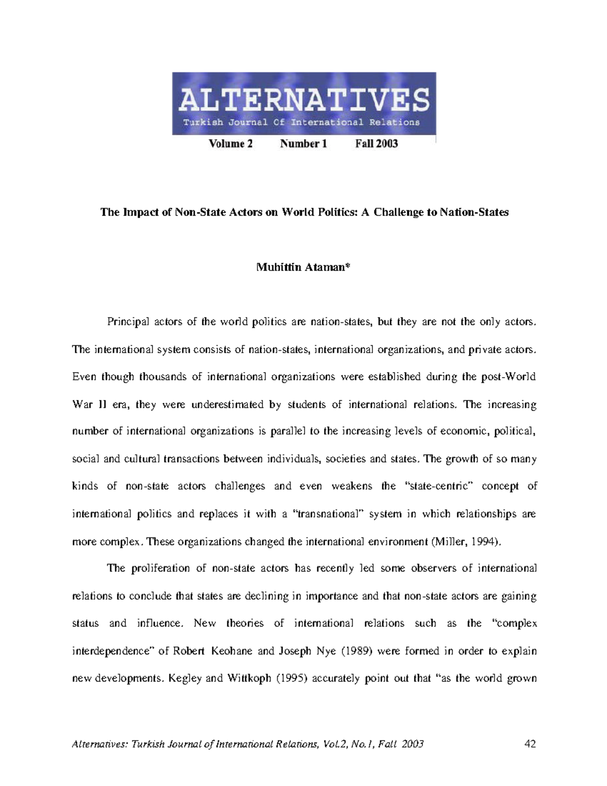 The Impact of Non-State Actors on World Politics- A Challenge to Nation ...