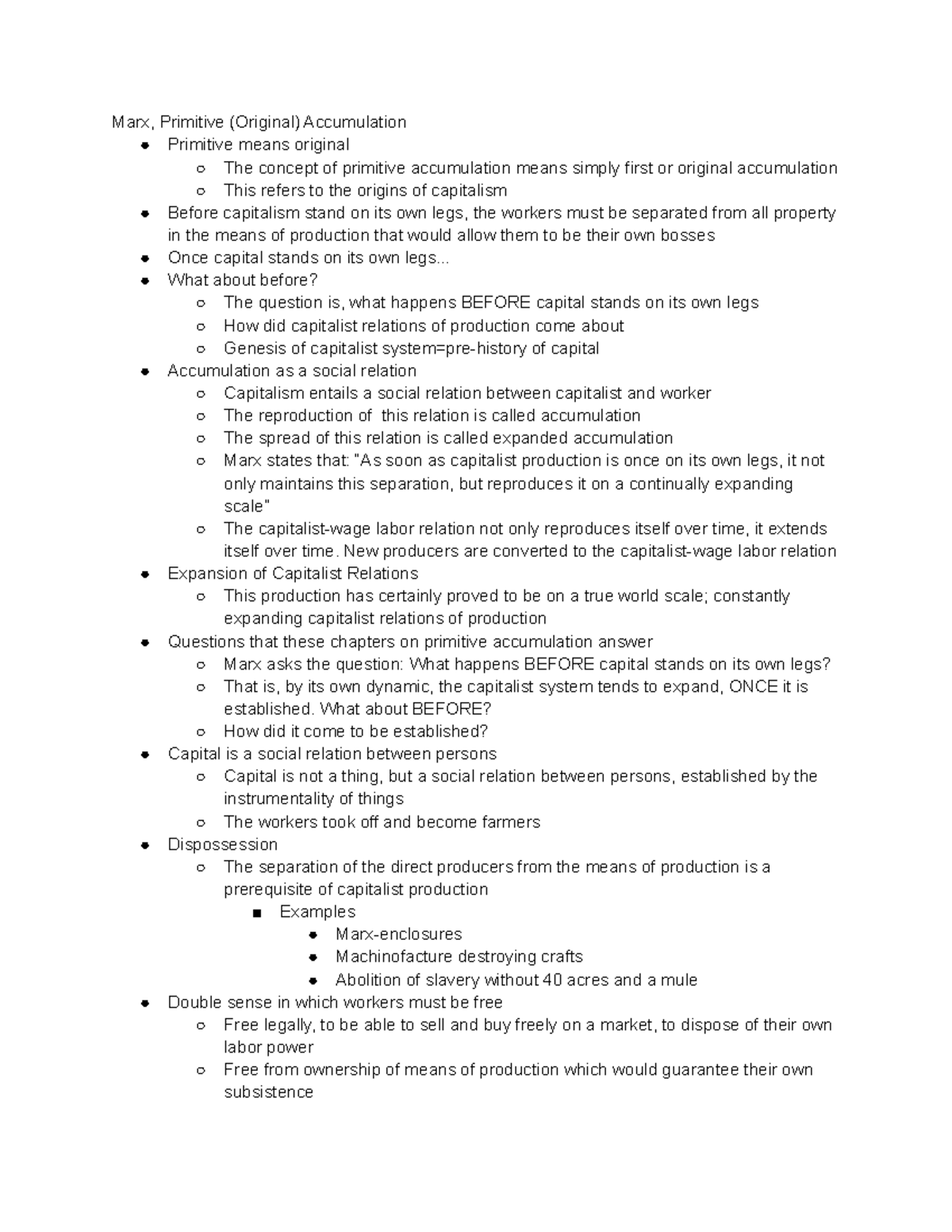 Lecture 6 - Profesor Ceasar Ayala - Marx, Primitive (Original ...