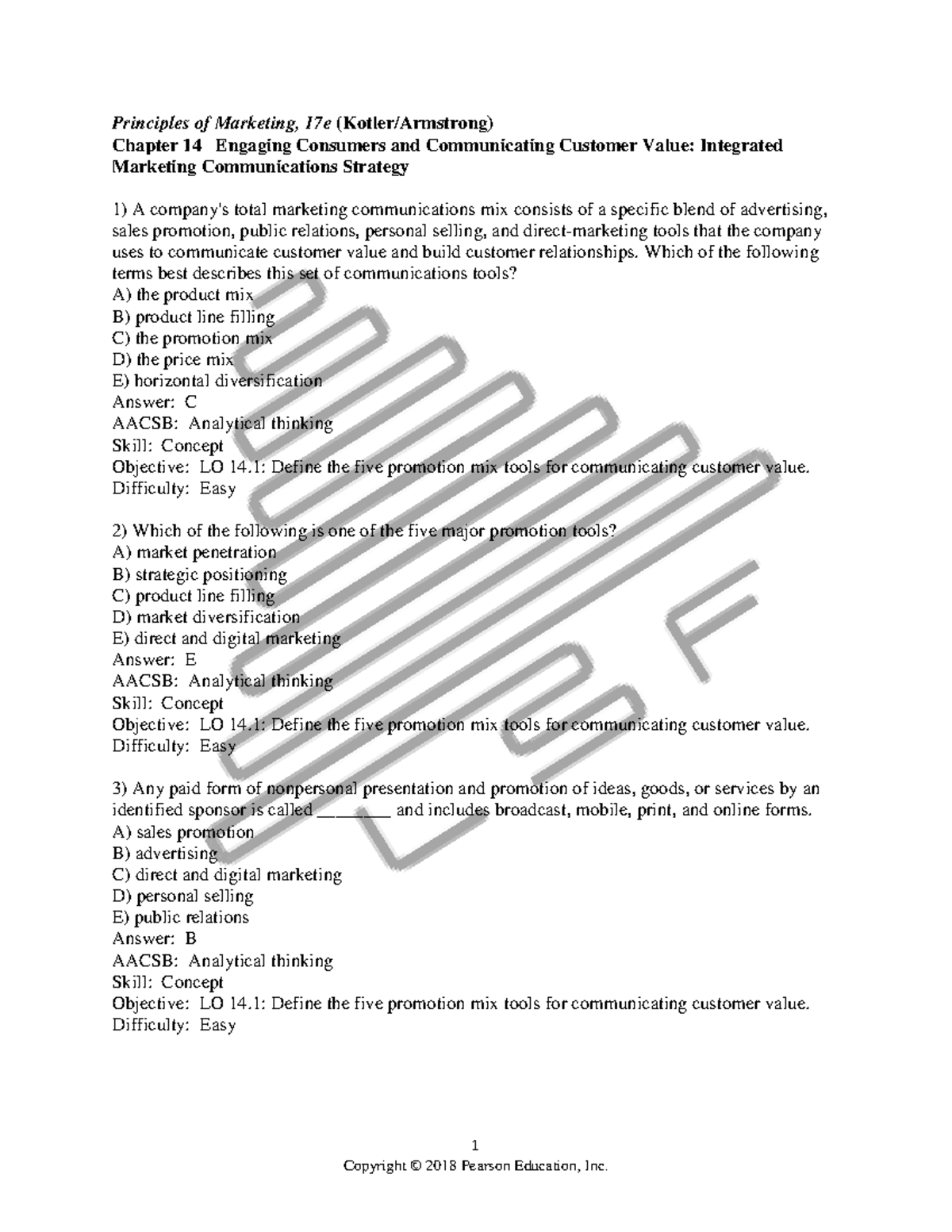 Chapter 14 - 1 Principles of Marketing, 17e (Kotler/Armstrong) Chapter ...