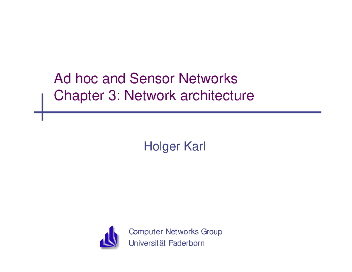 2. sensys-ch3-network-architecture - Computer Networks GroupUniversität ...
