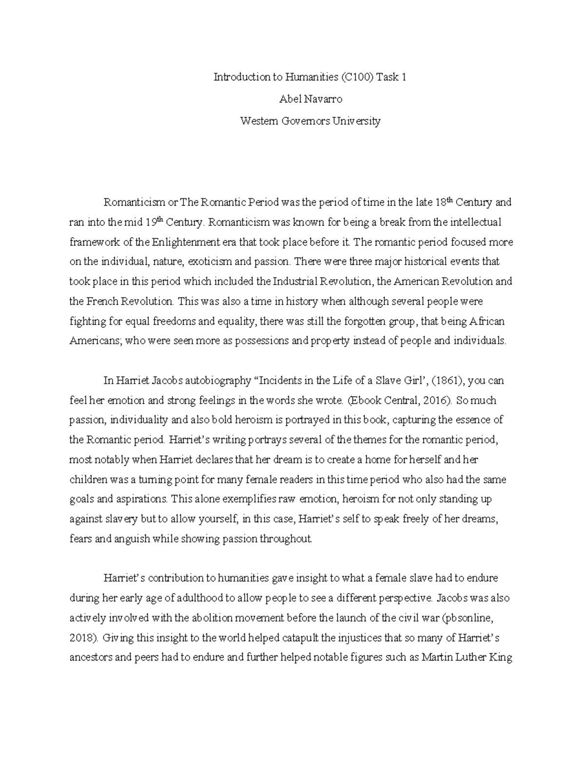 C100 Task 1 pdf rev - Task assignments - Introduction to Humanities ...