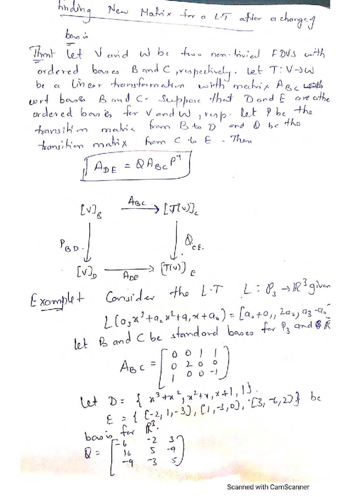 Linear Transformation II - finding New Matrix for a L after a changed ...