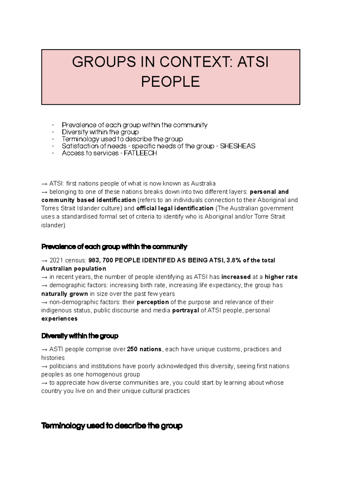 Groups IN Context ATSI People - GROUPS IN CONTEXT: ATSI PEOPLE ...