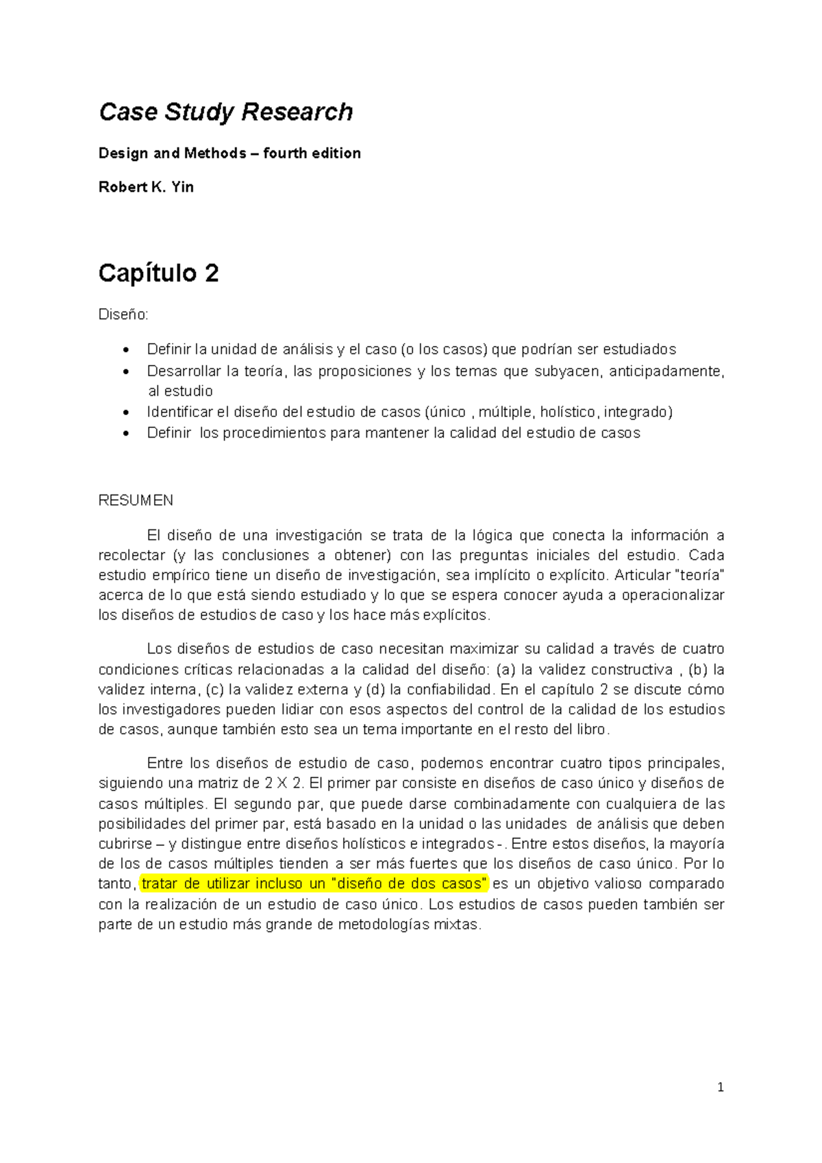 Yin, R. K. (2008 ). Capítulo 2 - Case Study Research Design and Methods ...