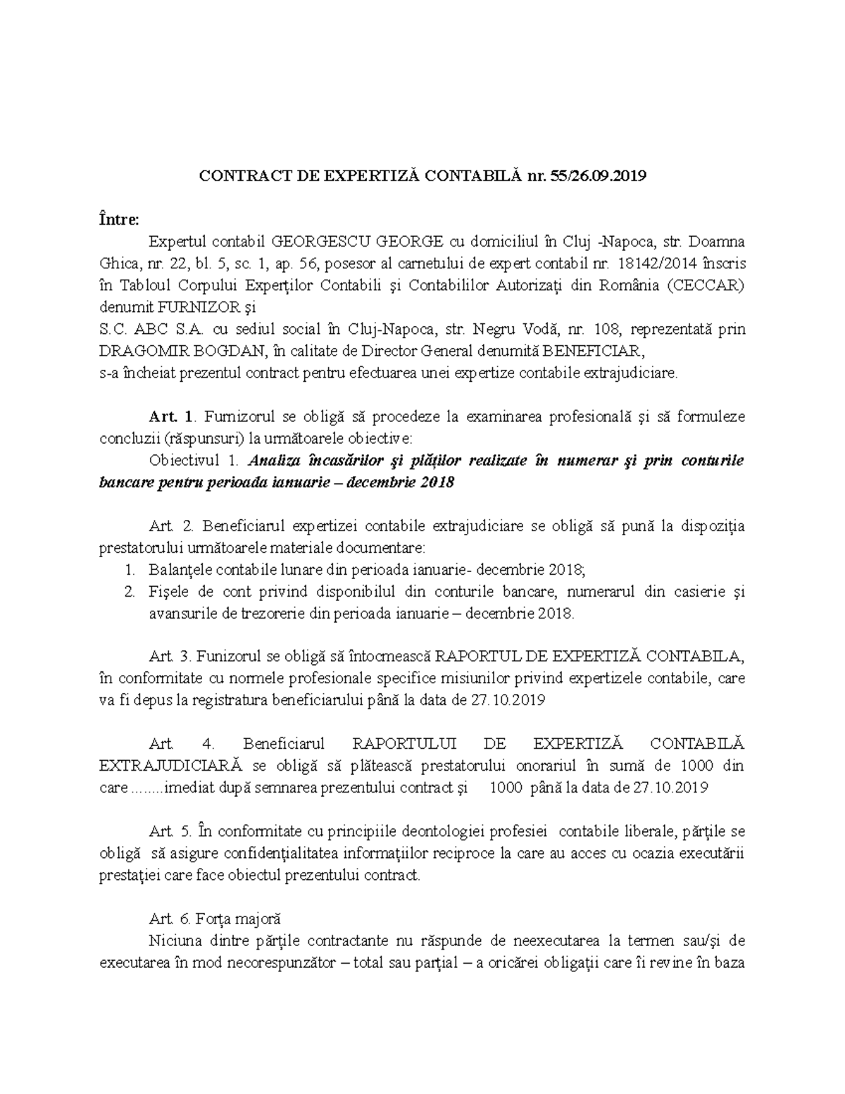 3. Contract expertiza extrajudiciara - CONTRACT DE EXPERTIZĂ CONTABILĂ ...
