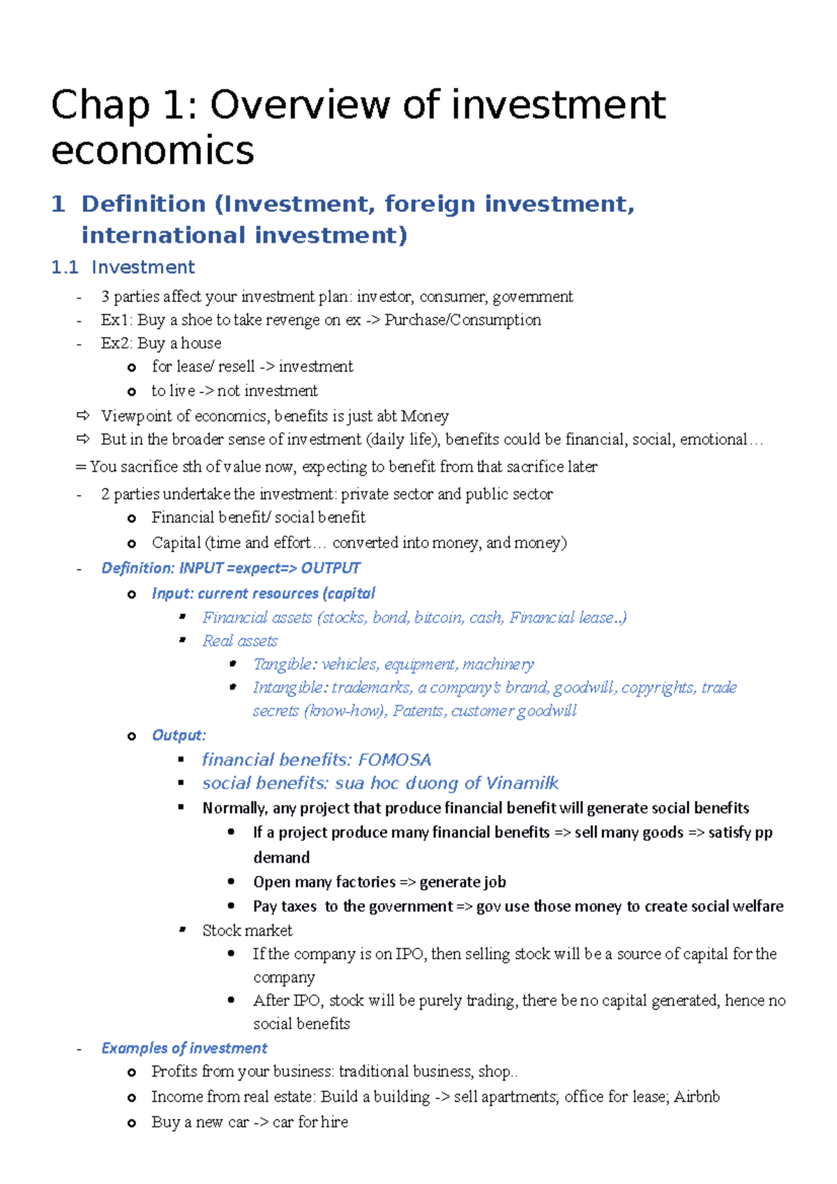 KTDT-Copy - investment economics - Chap 1: Overview of investment ...