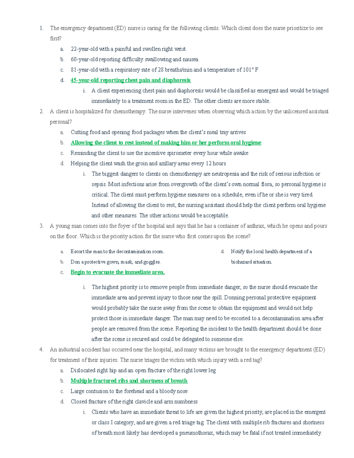 Socrative for exam 4 - The important bits for the exams. - 1. The ...
