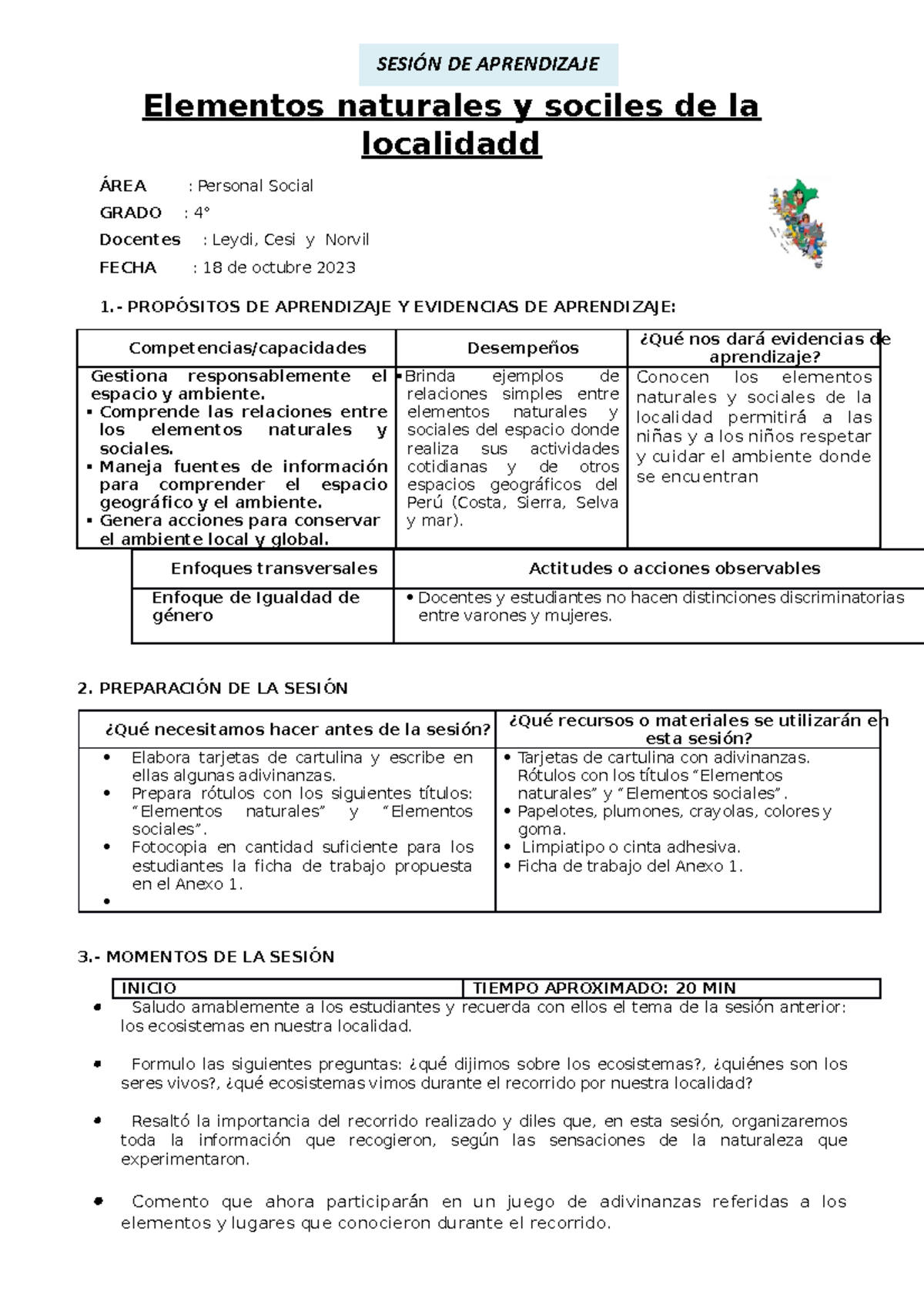 Sesion Elementos-Sociales-y-Naturales - Elementos naturales y sociles ...