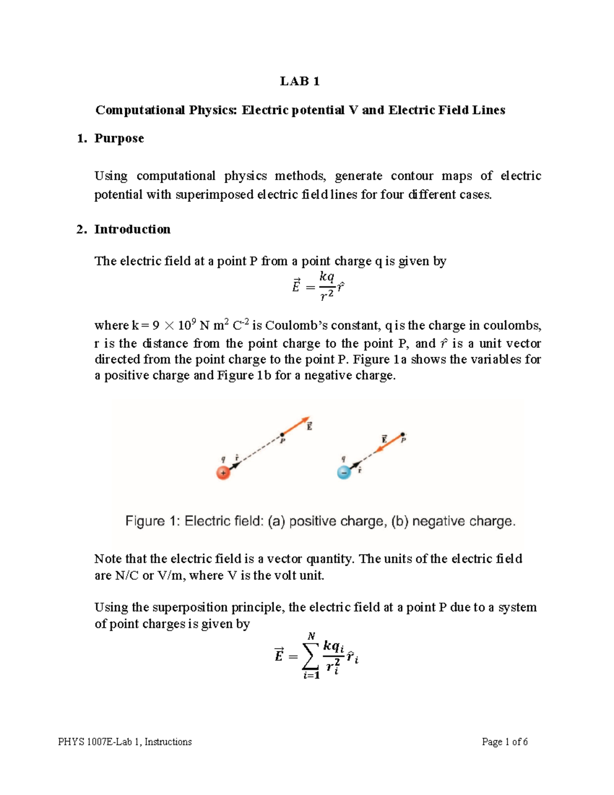 LAB1-Instructions-PHYS1007E - LAB 1 Computational Physics: Electric ...