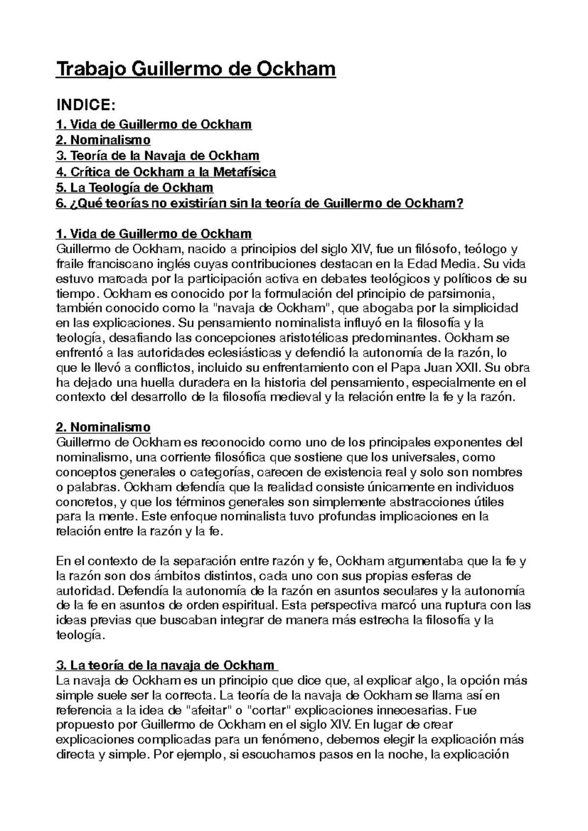 Guillermo de Ockham - filosofia pura y dura - Trabajo Guillermo de ...