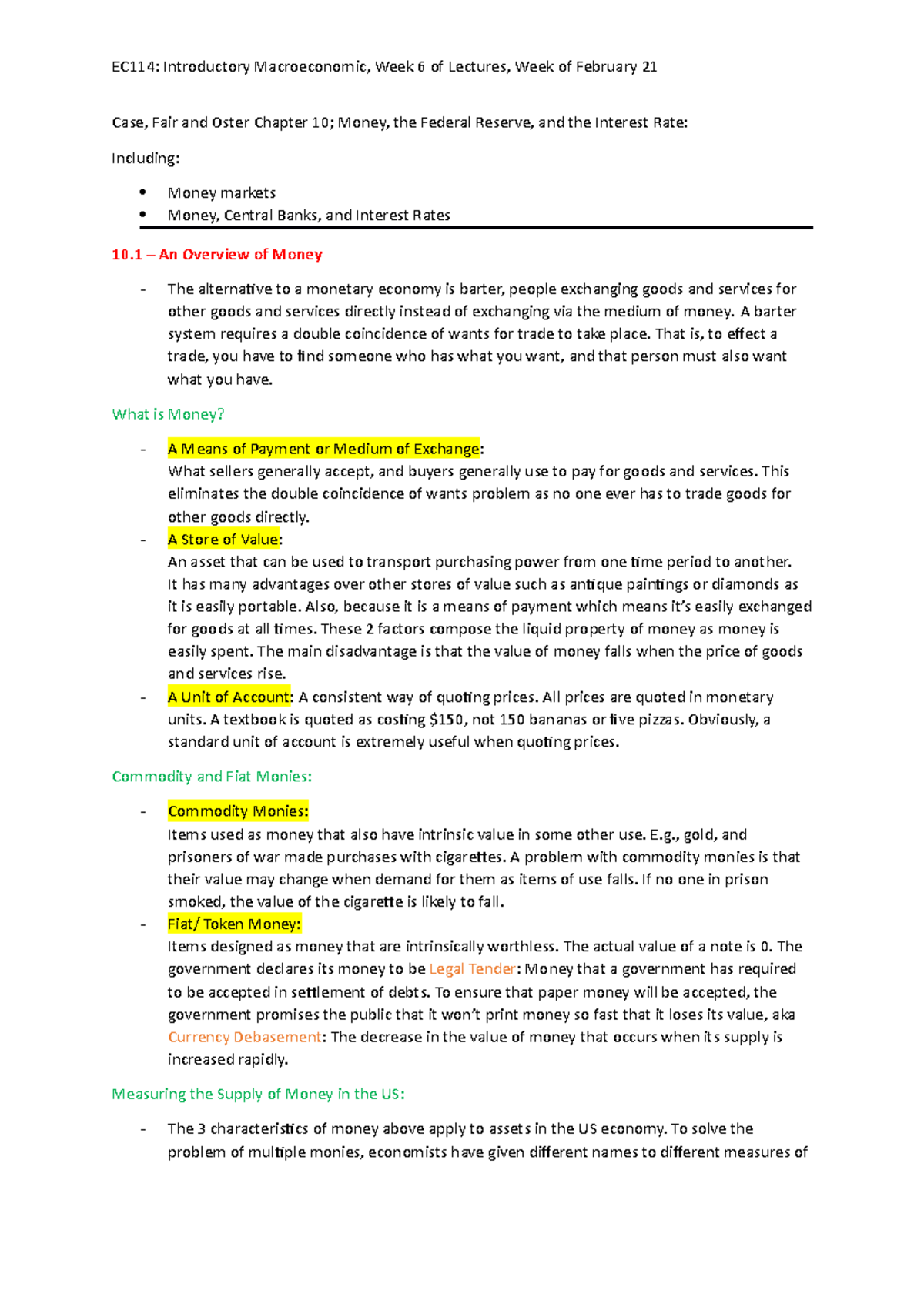 Case, Fair and Oster Textbook Week 6 - Case, Fair and Oster Chapter 10 ...