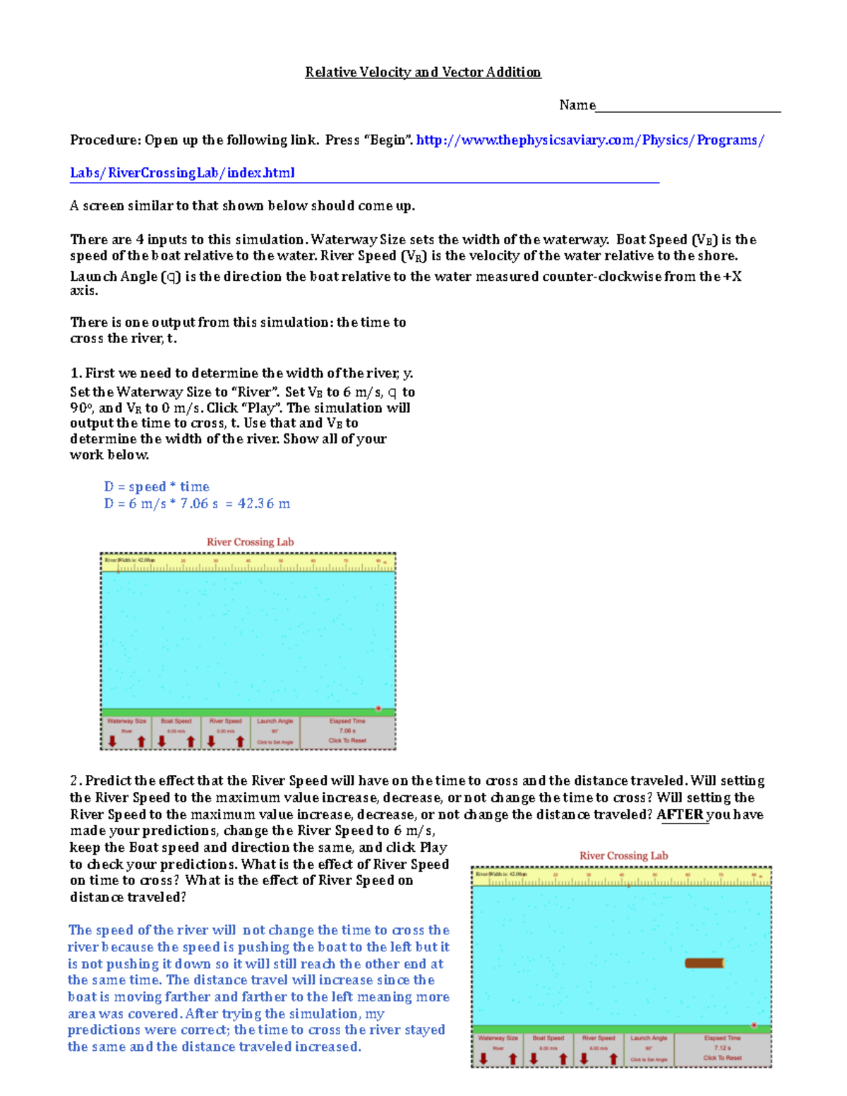 Lab 4 Relative Velocity and Vector Addition - Relative Velocity and ...