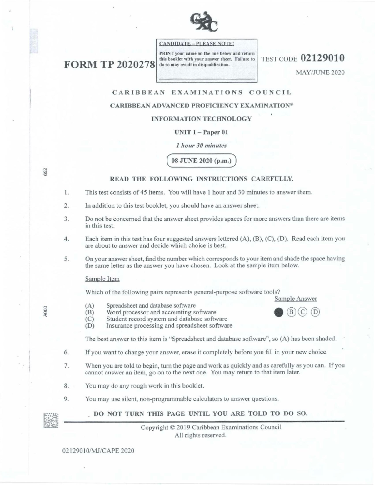 I.T. Unit 1 Paper 1 2020 - Engineering Mathematic i - Studocu
