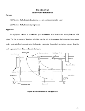 Tutorial 1 - Tutorial 1 : Introduction to Fluid Mechanics Exercise 1 ...