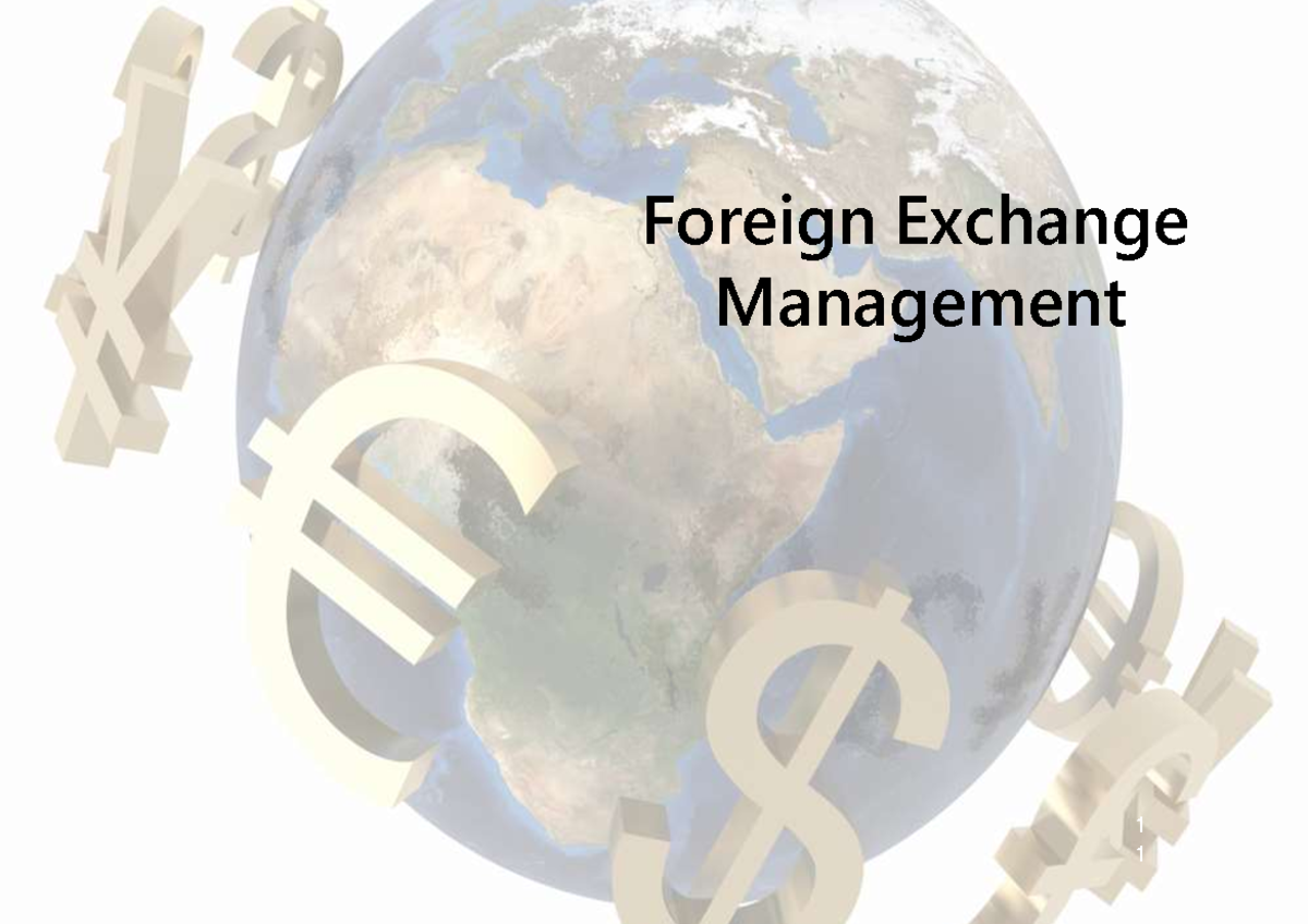 Foreign Exchange Management - 1 Foreign Exchange Management Foreign ...