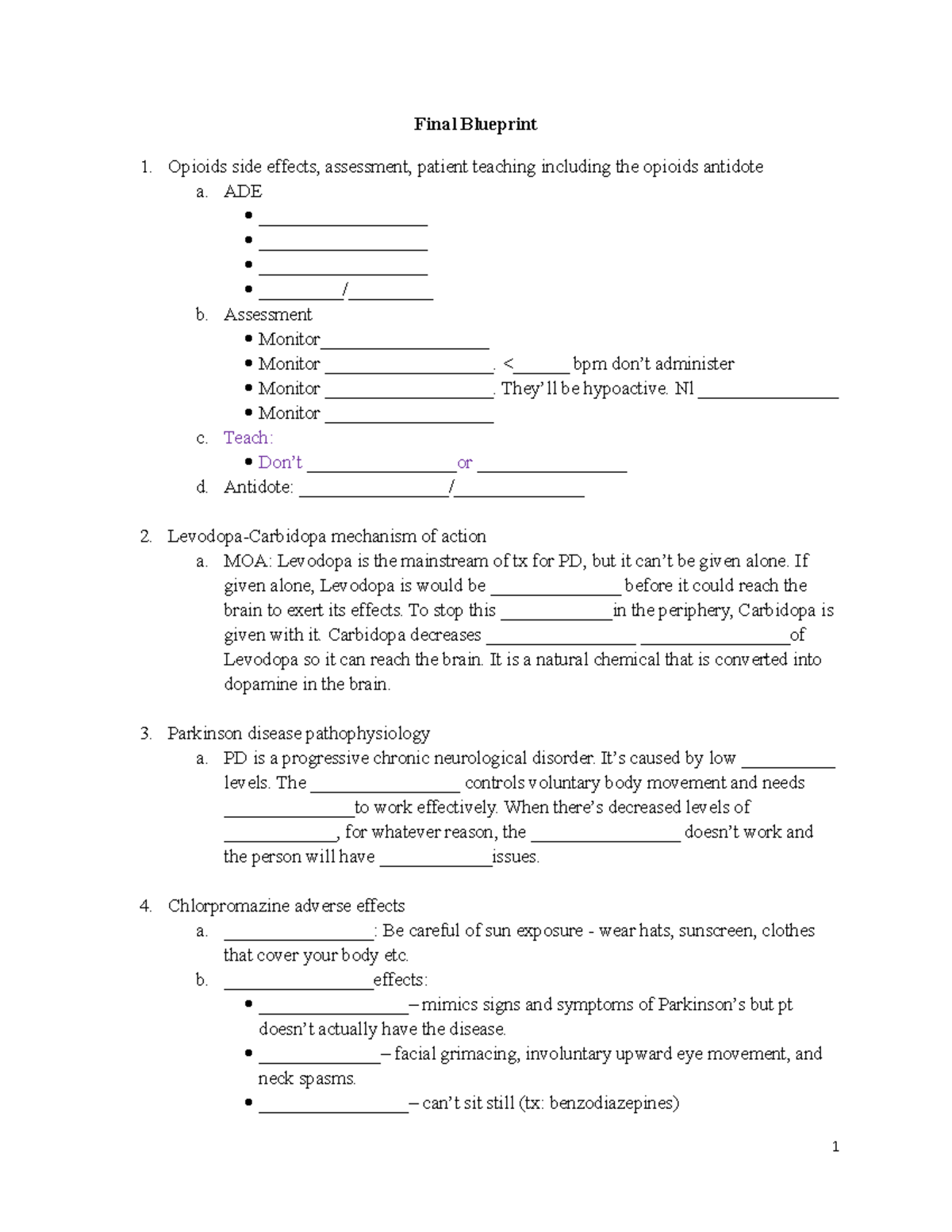Final Blueprint Exercise - Final Blueprint Opioids side effects ...