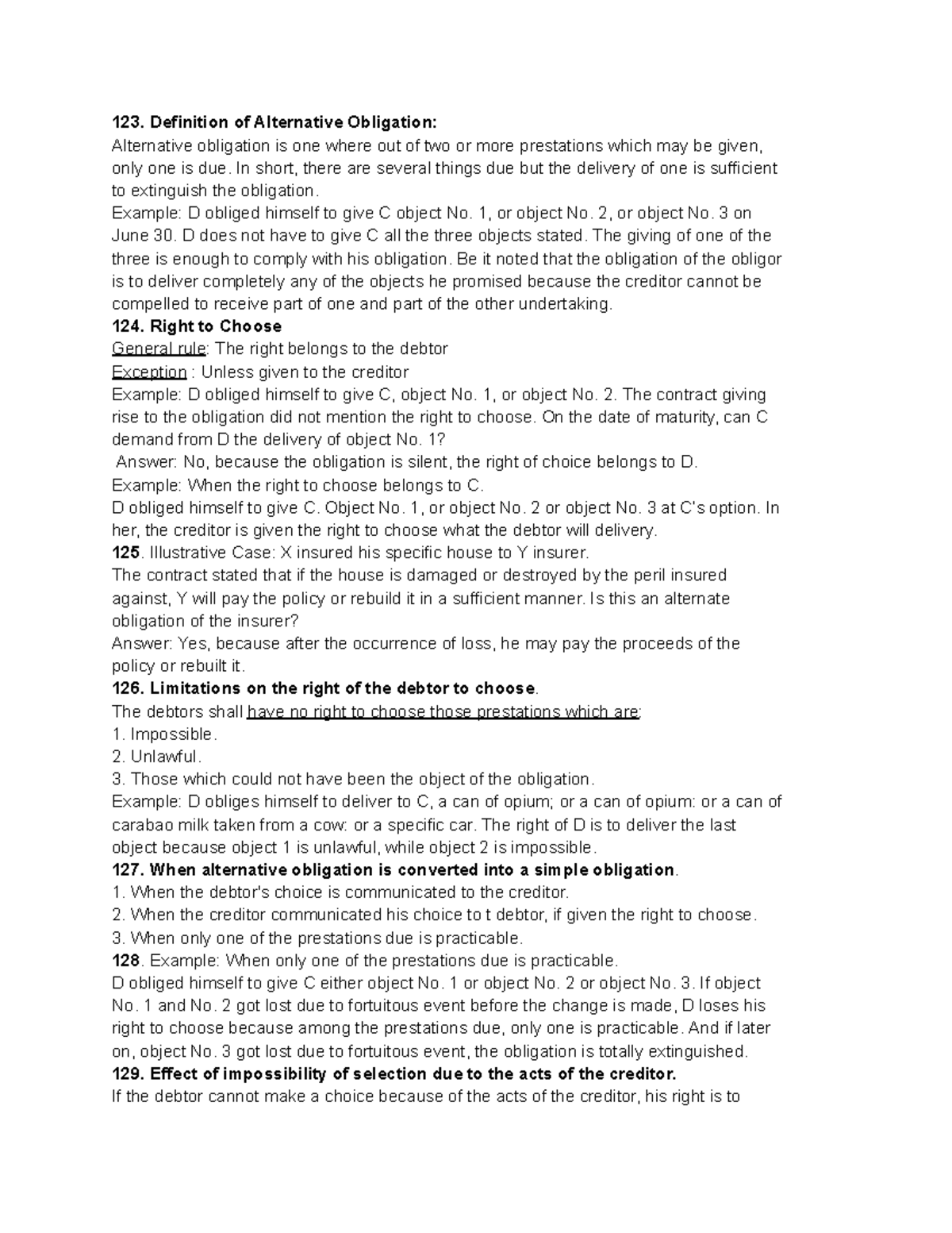 Alternative & Joint Solidary - notes - Definition of Alternative ...