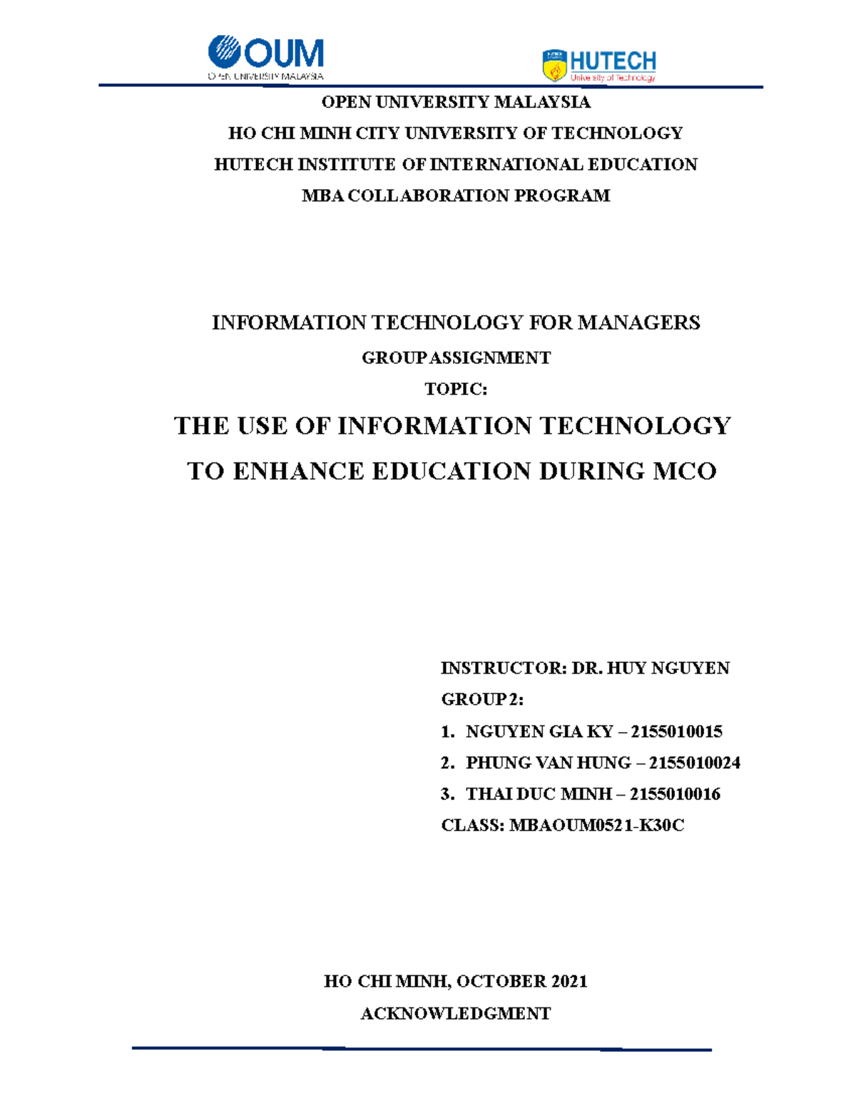 Group 2 - Group Assignment - IT for Managers - 06112021 - OPEN ...