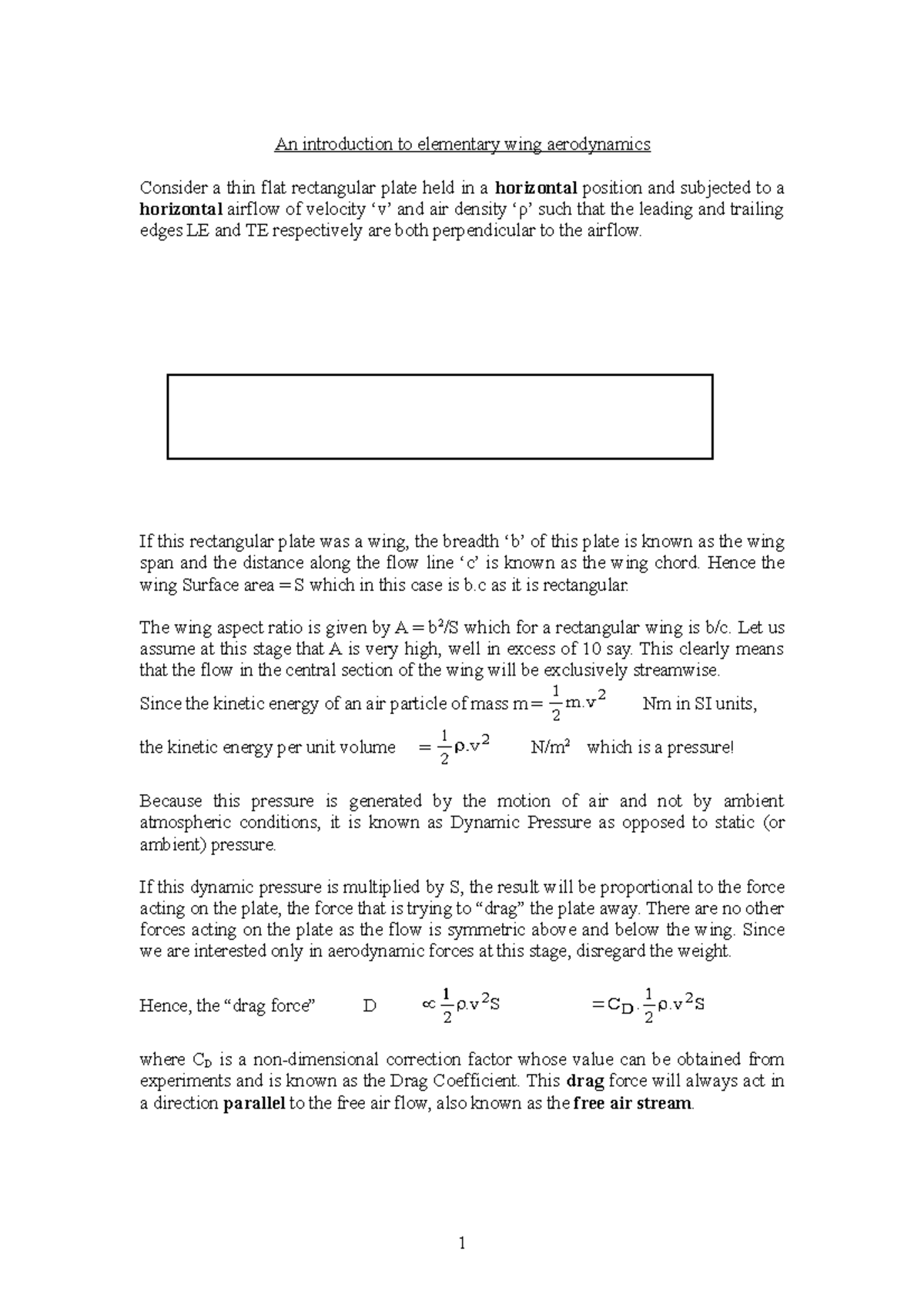 Introductory aerodynamics - An introduction to elementary wing aerodynamics Consider a thin flat ...