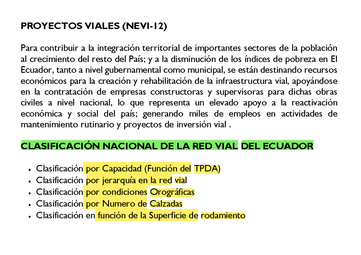 2-4 Clasificacion DE LAS Carreteras - PROYECTOS VIALES (NEVI-12) Para ...