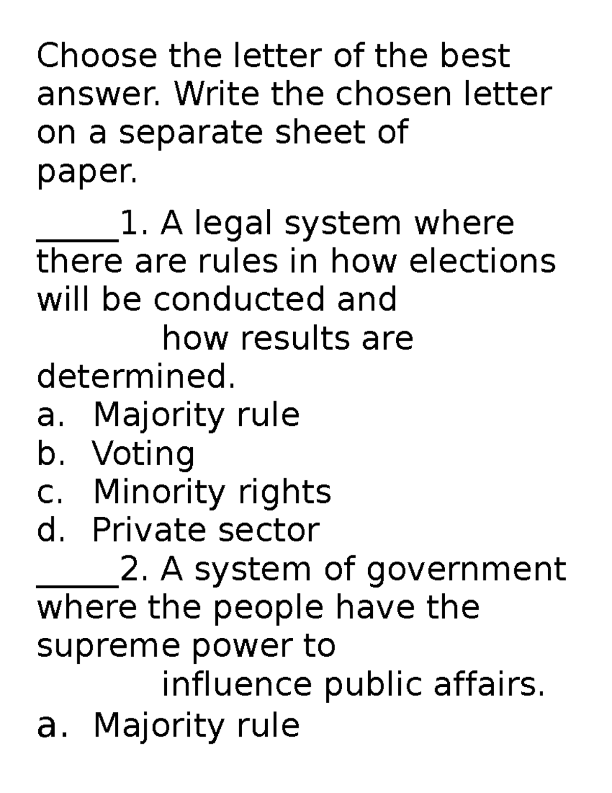 Trends - Choose the letter of the best answer. Write the chosen letter ...