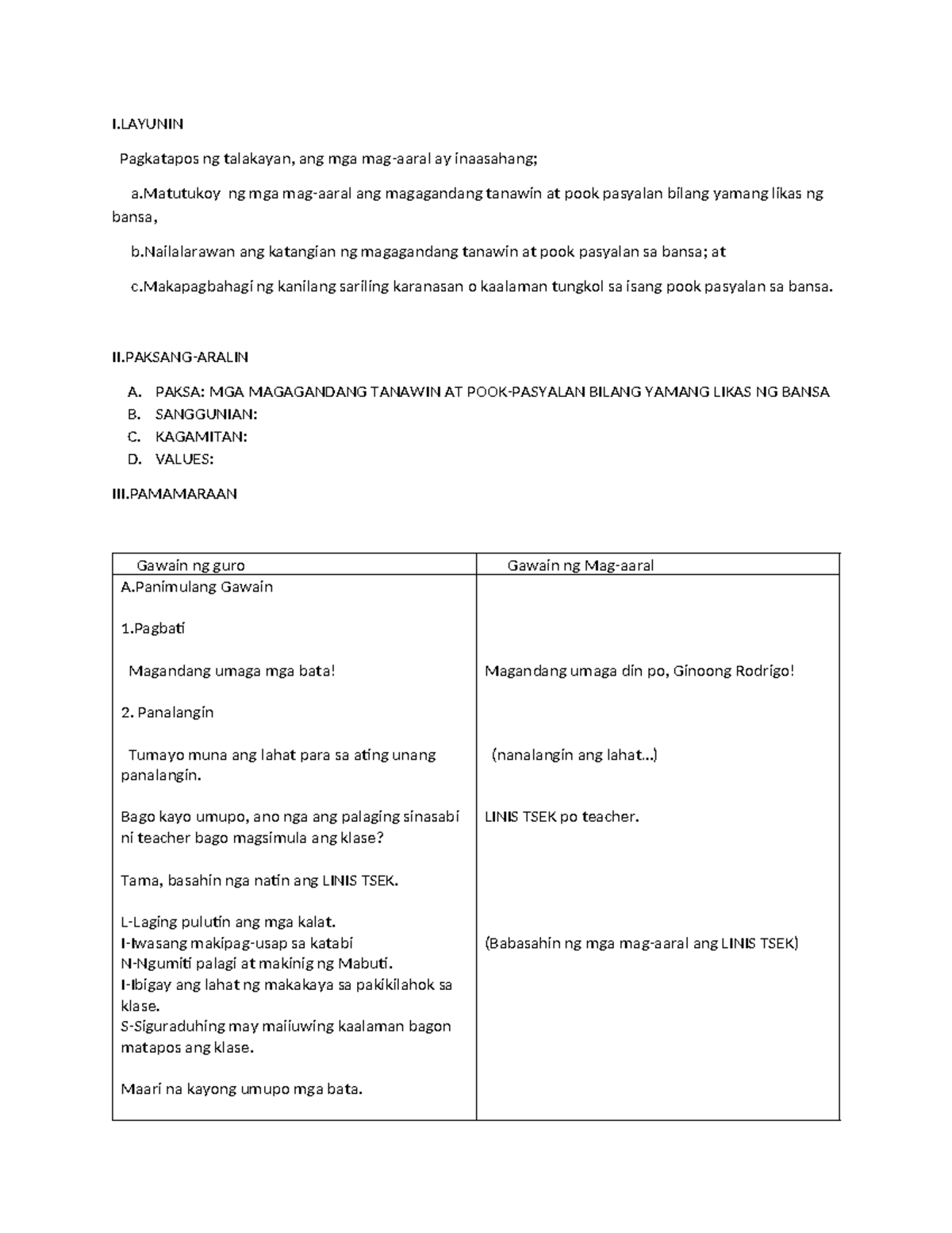 Lesson-PLAN - Summary Detailed LP - I Pagkatapos ng talakayan, ang mga mag-aaral ay inaasahang ...