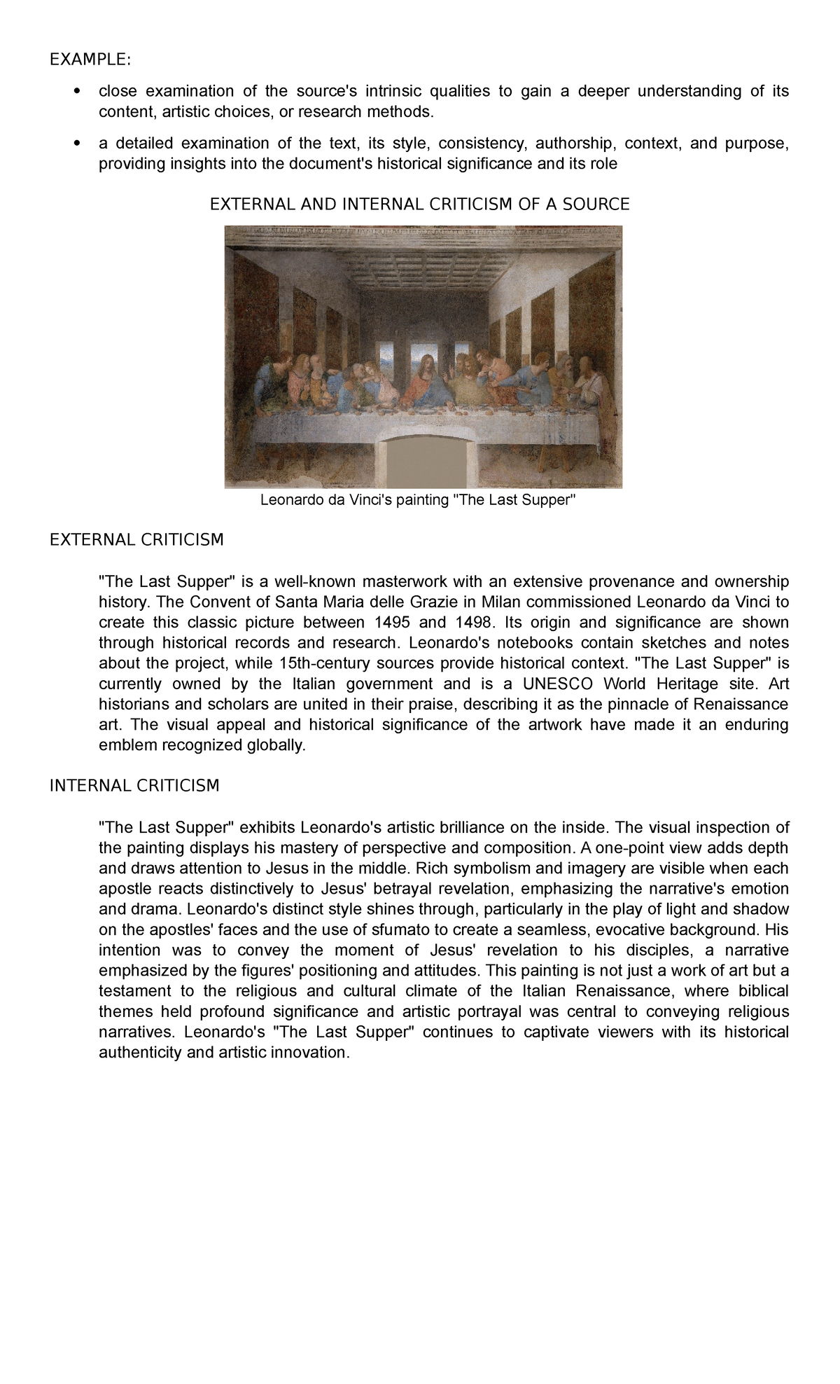 External and internal for rph - EXAMPLE: close examination of the ...