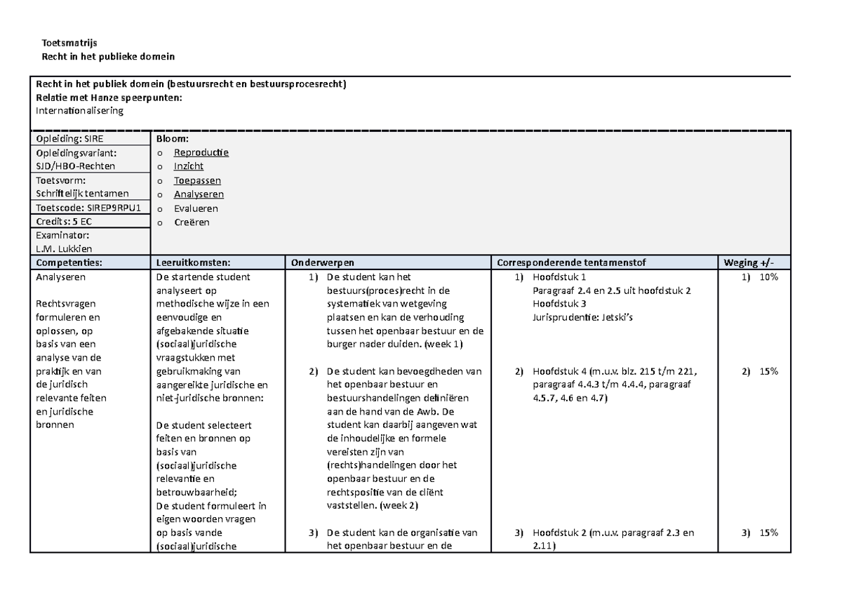 Toetsmatrijs - dn cecjk e cekc - Toetsmatrijs Recht in het publieke ...