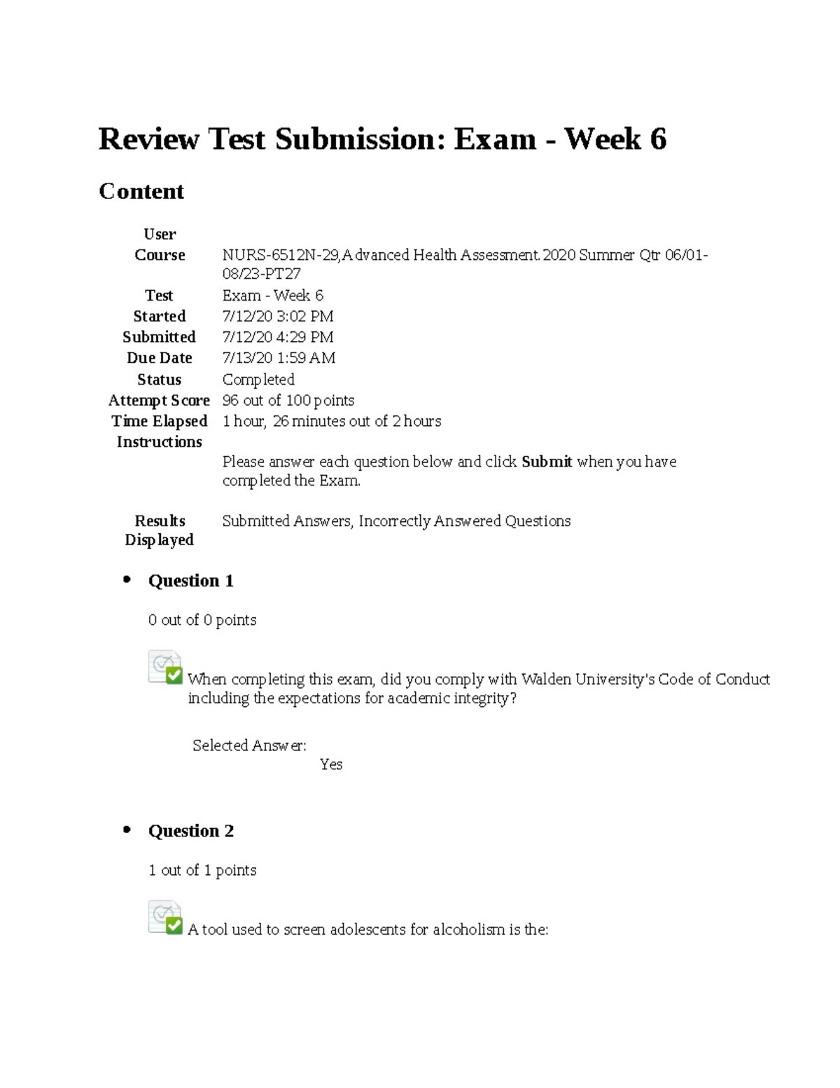 NURS 6512 Mid Term Exam - NURS 6512 Midterm 1NURS 6512 Midterm 1NURS ... NURS 6512 Mid Term Exam - NURS 6512 Midterm 1NURS 6512 Midterm 1NURS ...