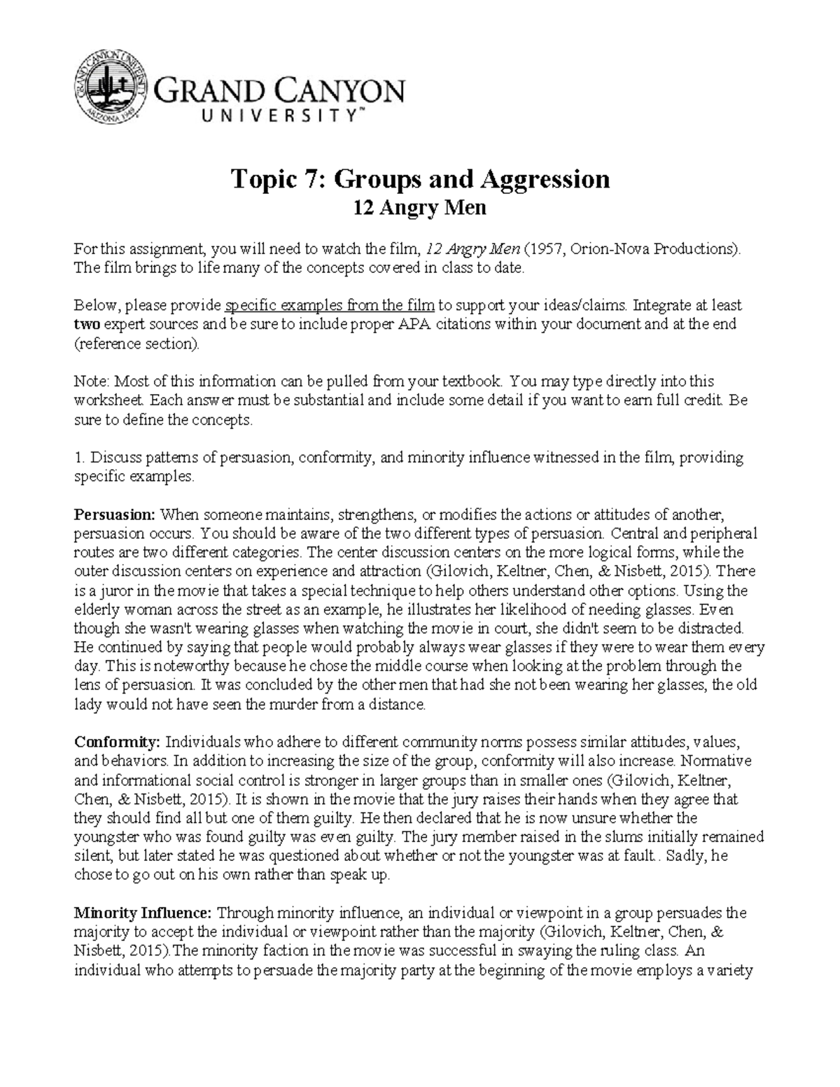 PSY362-RS-12Angry Men - Topic 7: Groups and Aggression 12 Angry Men For ...