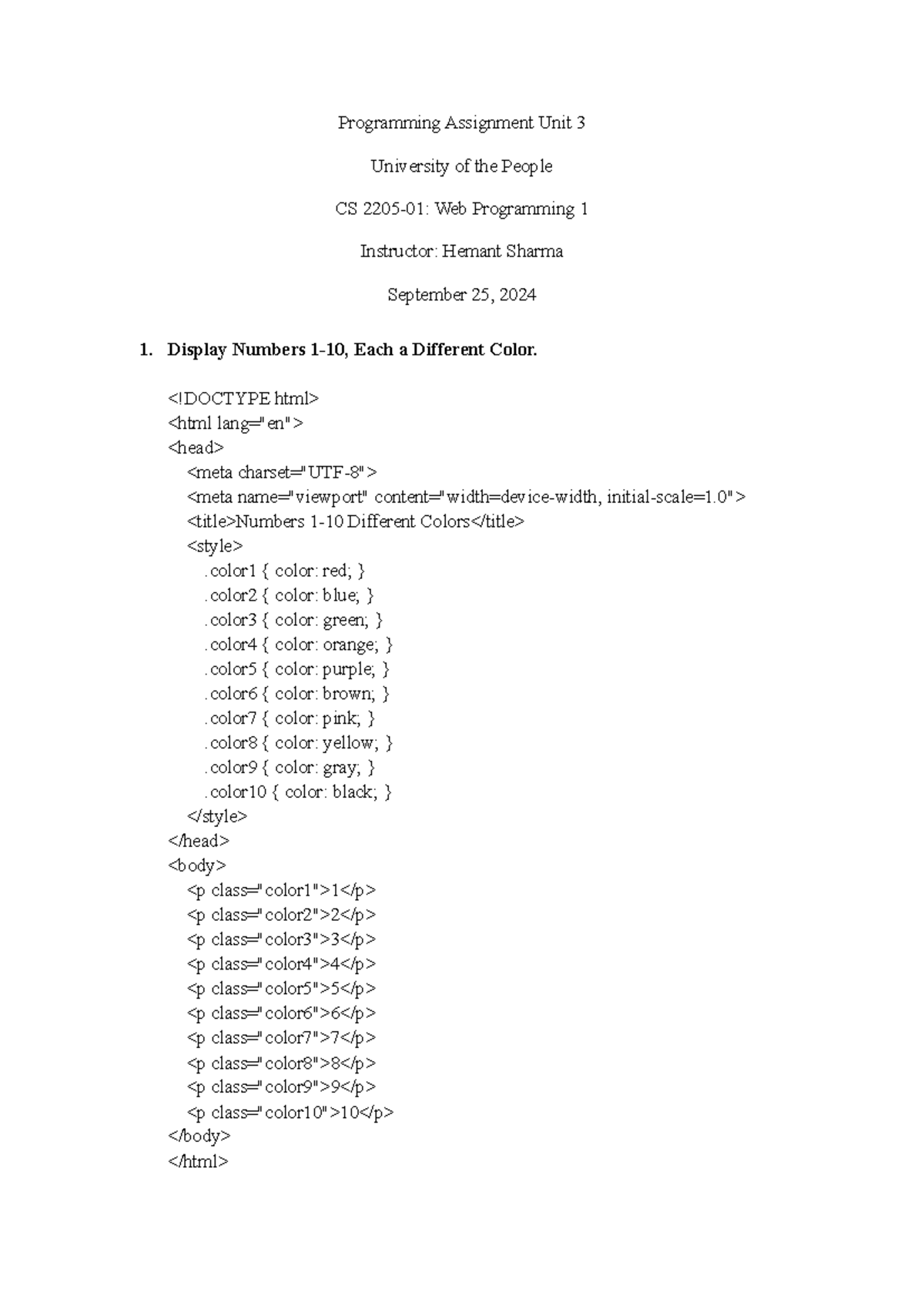 Programming Assignment Unit 3 - - Studocu