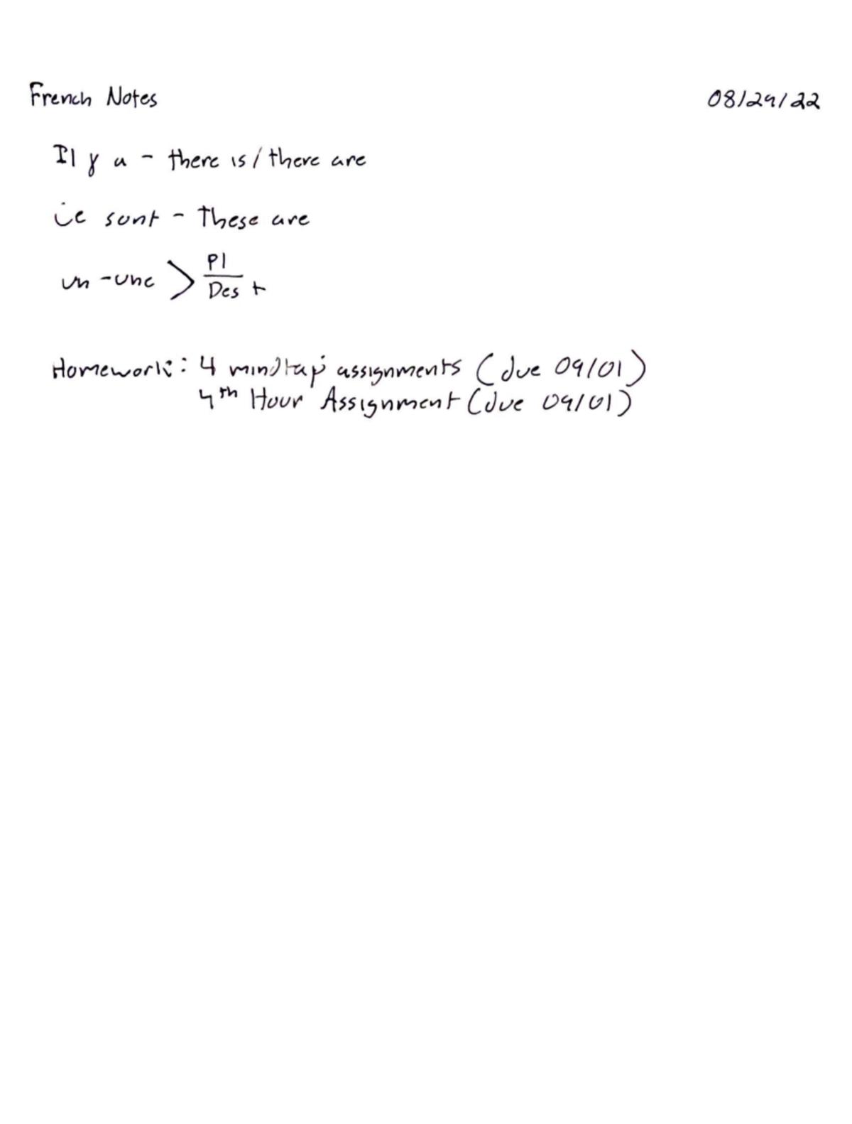 French Notes 09-02 - French Notes Il there there are ie sunt these are ...