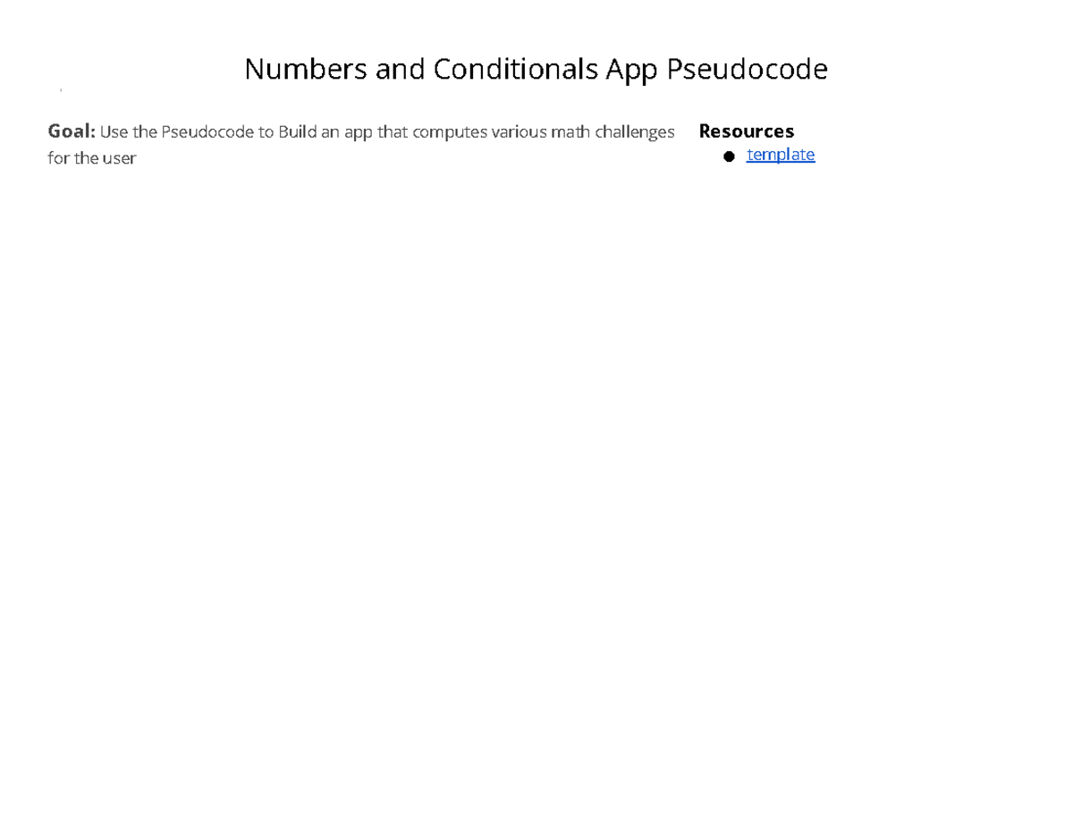 Midterm App 3 Numbers And Conditionals App Pseudocode Numbers And Conditionals App Pseudocode