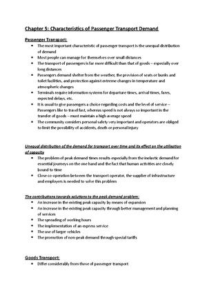 Transport Ecos A2 - Notes - Chapter 6 - Transport Tariff Setting ...