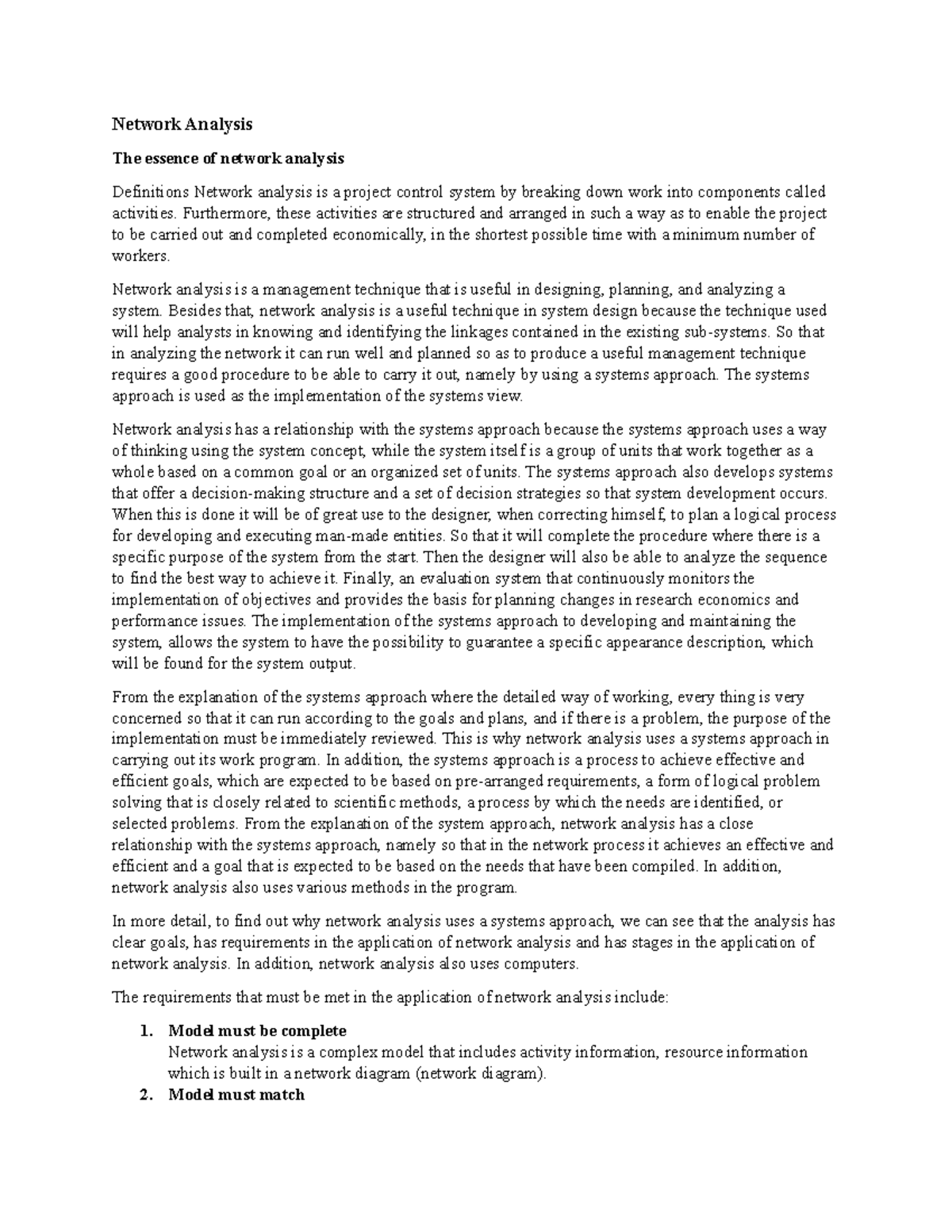 Network Analysis - Furthermore, these activities are structured and ...